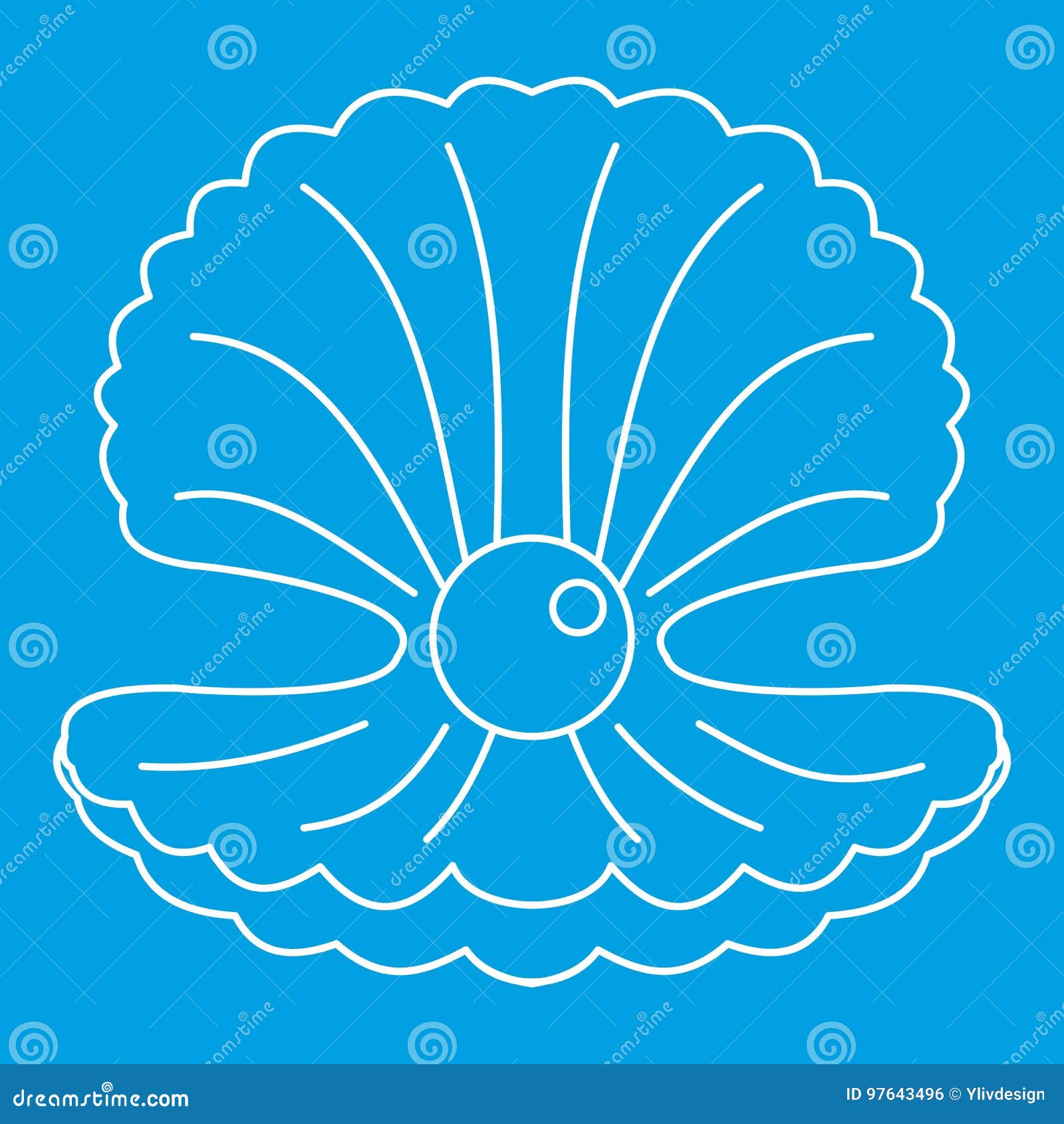 Pearl in a Shell Icon Outline Stock Vector - Illustration of line ...