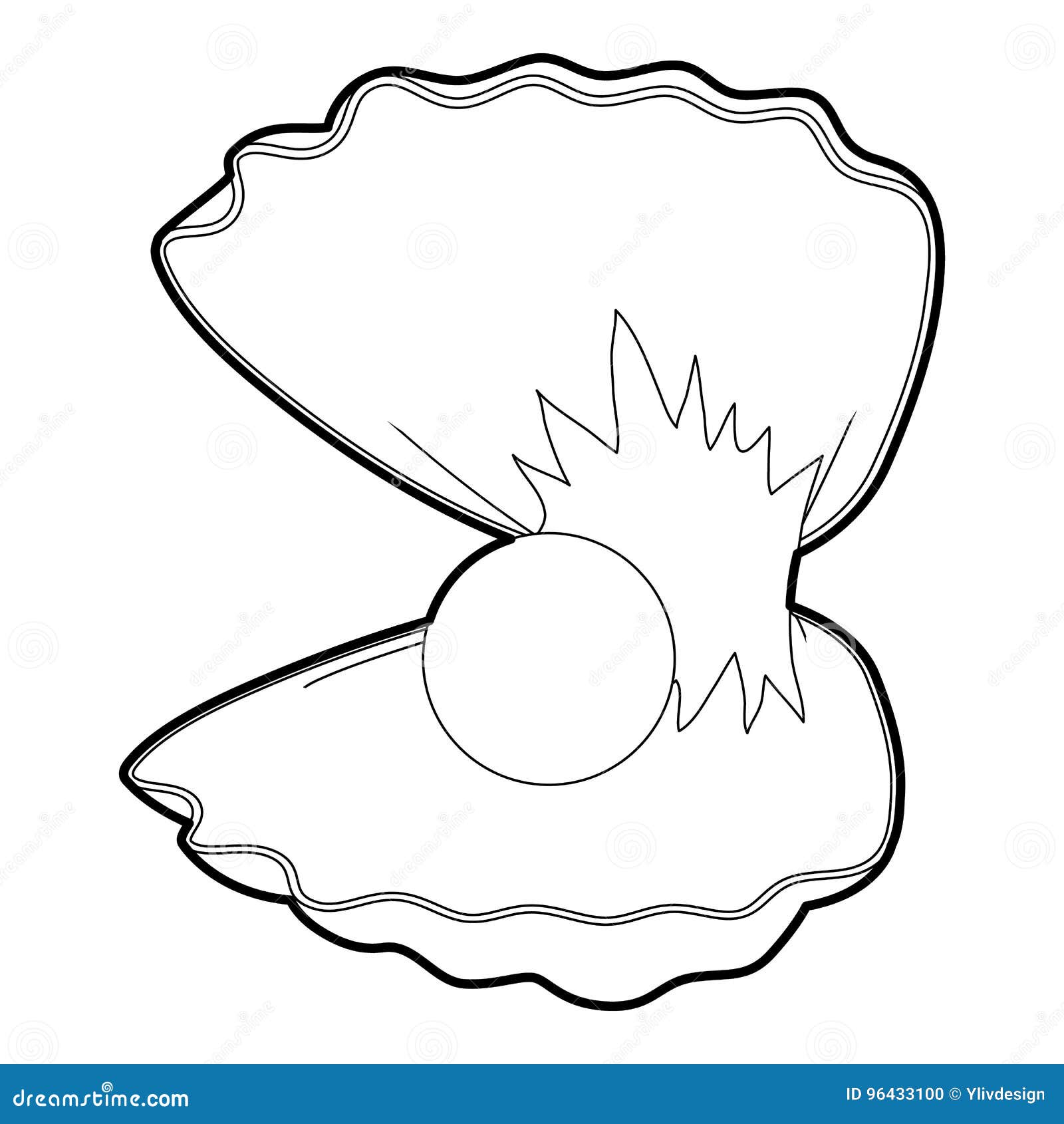 Pearl shell icon outline stock vector. Illustration of icon - 96433100