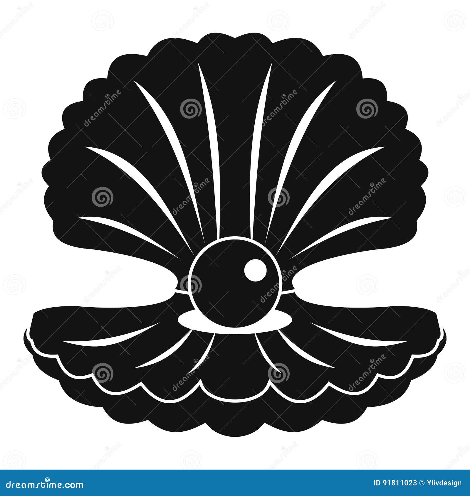 Pearl in a Shell Icon Simple Stock Vector - Illustration of oyster ...