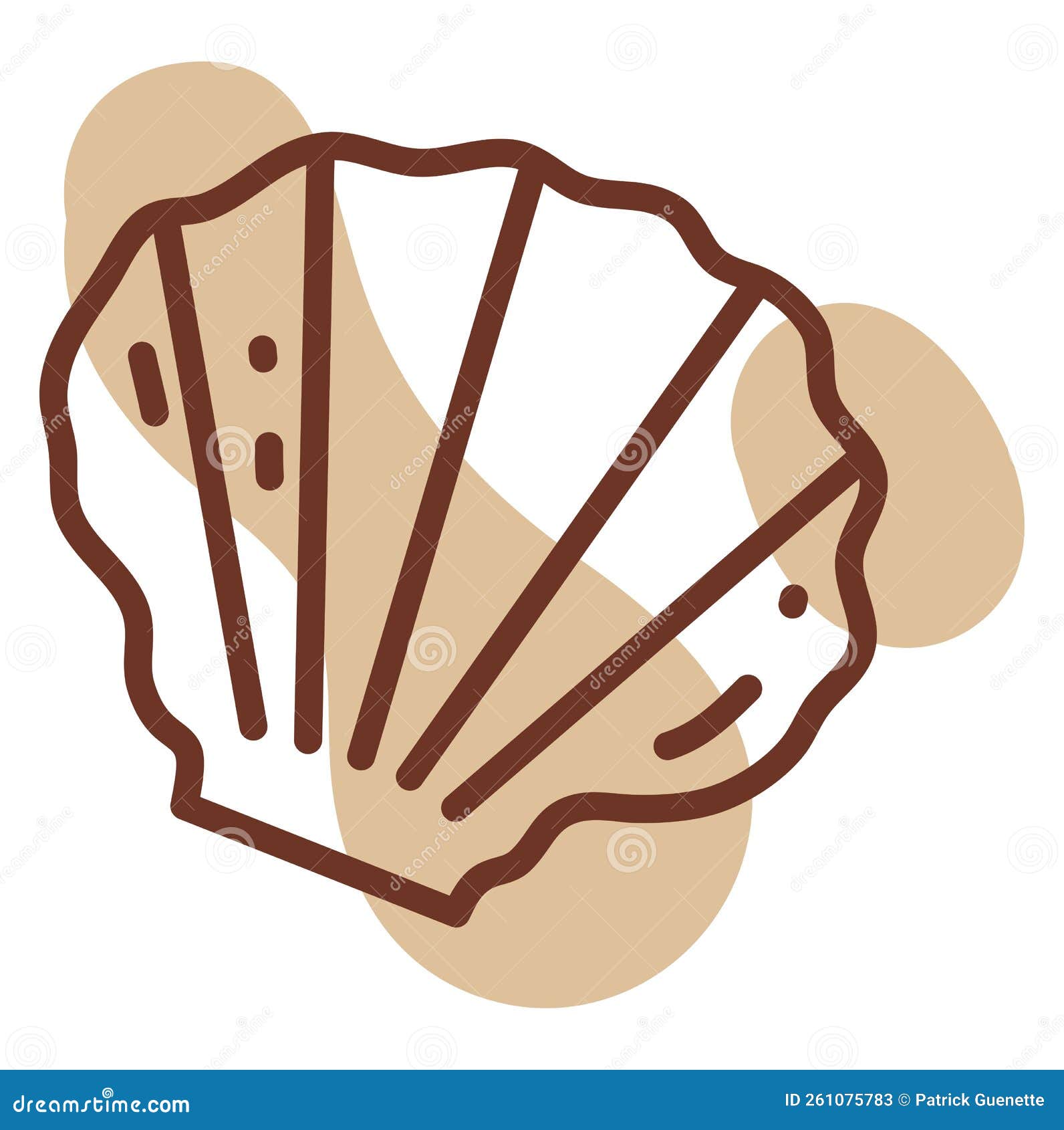 Pearl shell, icon stock vector. Illustration of icon - 261075783
