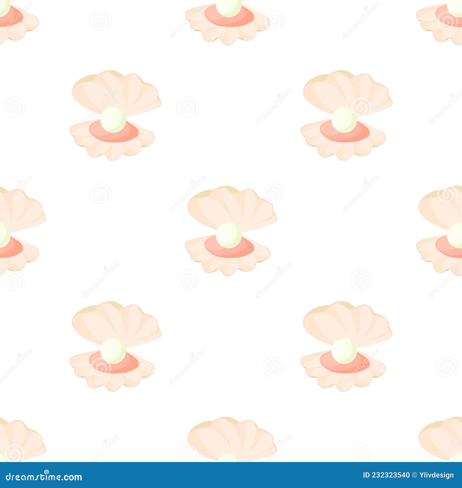 Pearl in a Shell Pattern Seamless Vector Stock Vector - Illustration of ...