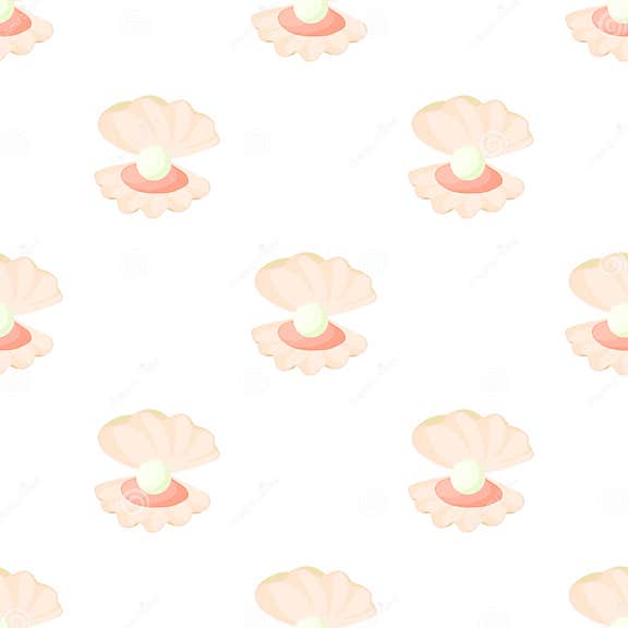 Pearl in a Shell Pattern Seamless Vector Stock Vector - Illustration of ...