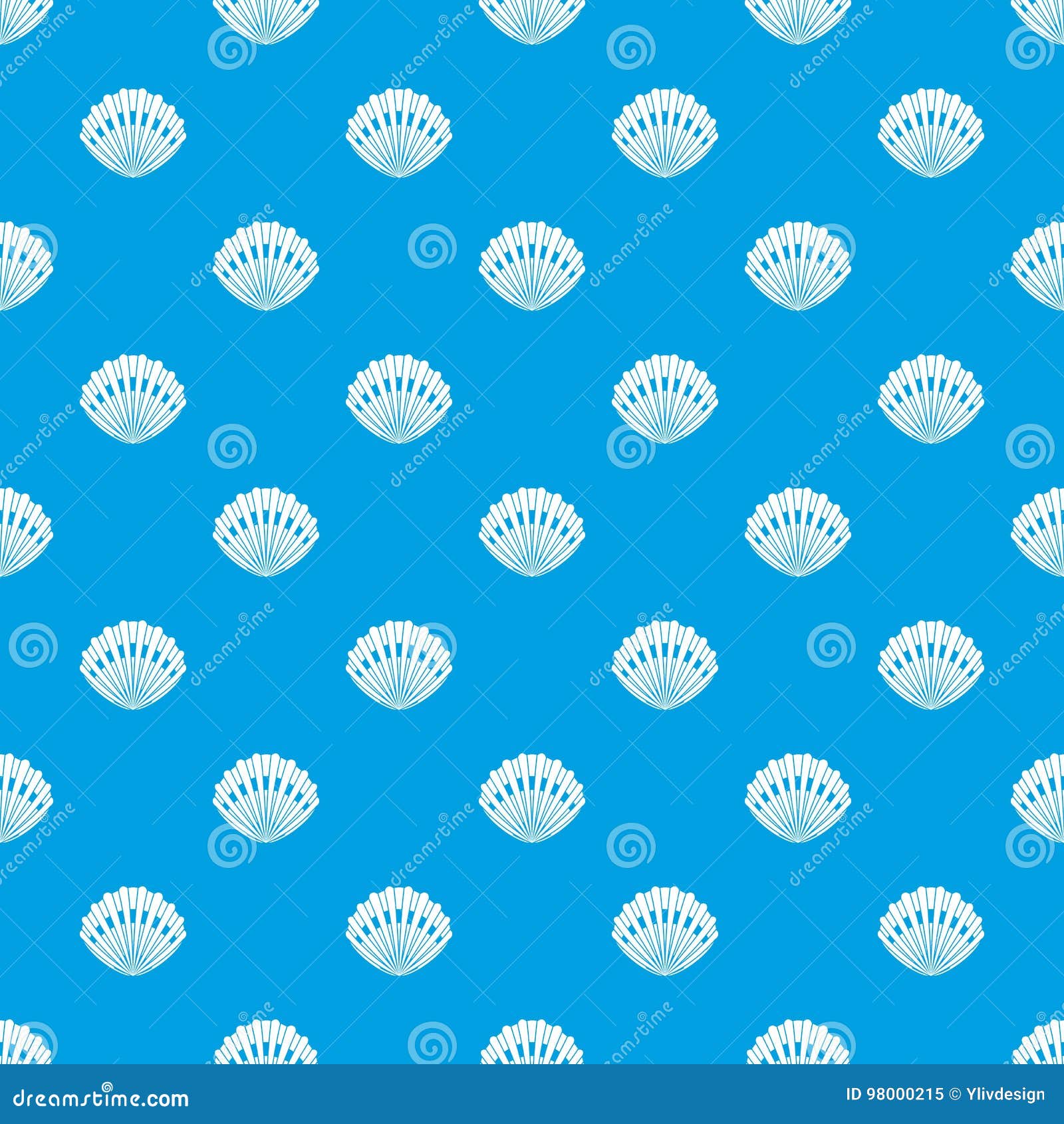 Pearl Shell Pattern Seamless Blue Stock Vector - Illustration of beach ...