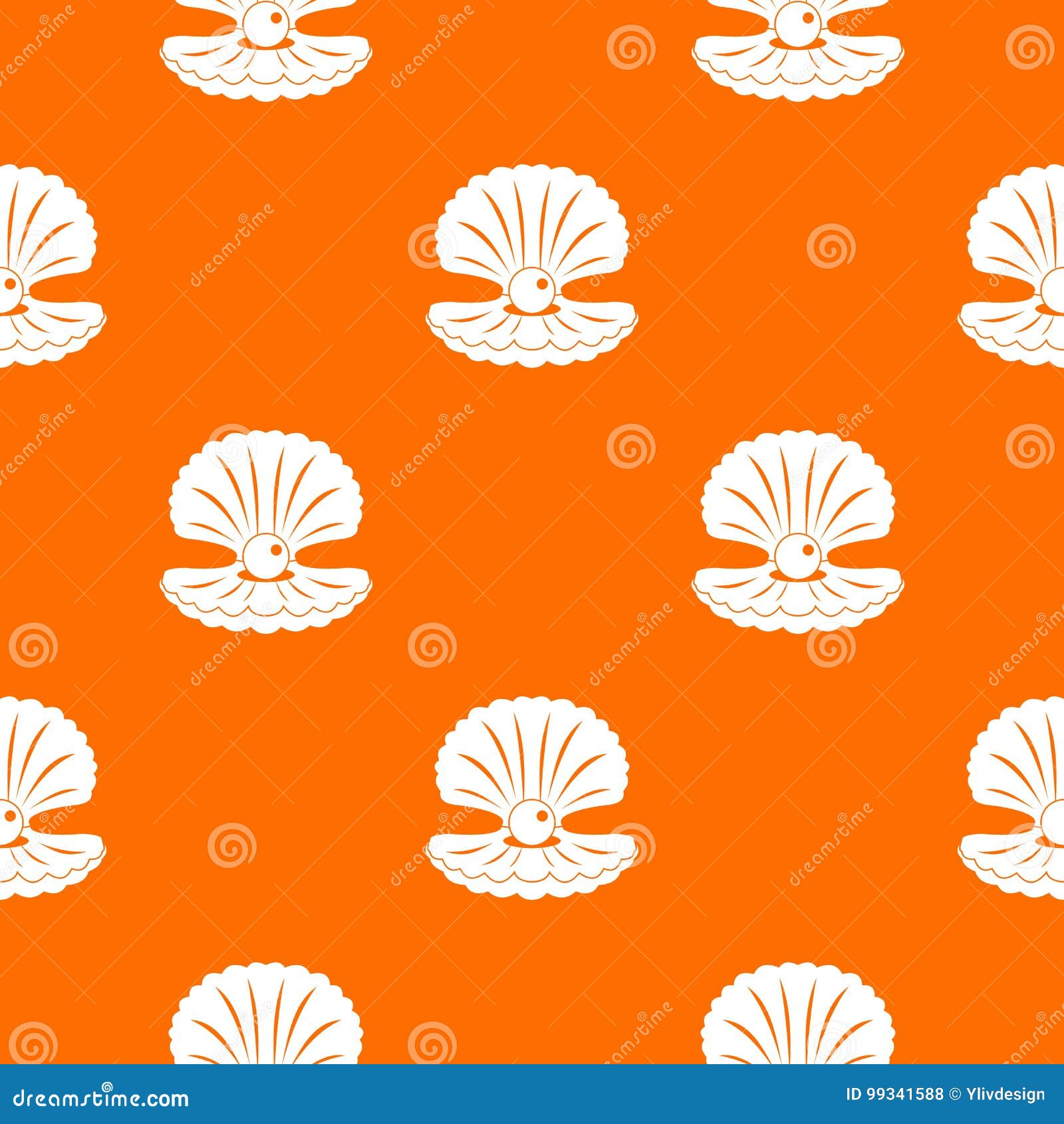 Pearl in a Shell Pattern Seamless Stock Vector - Illustration of open ...