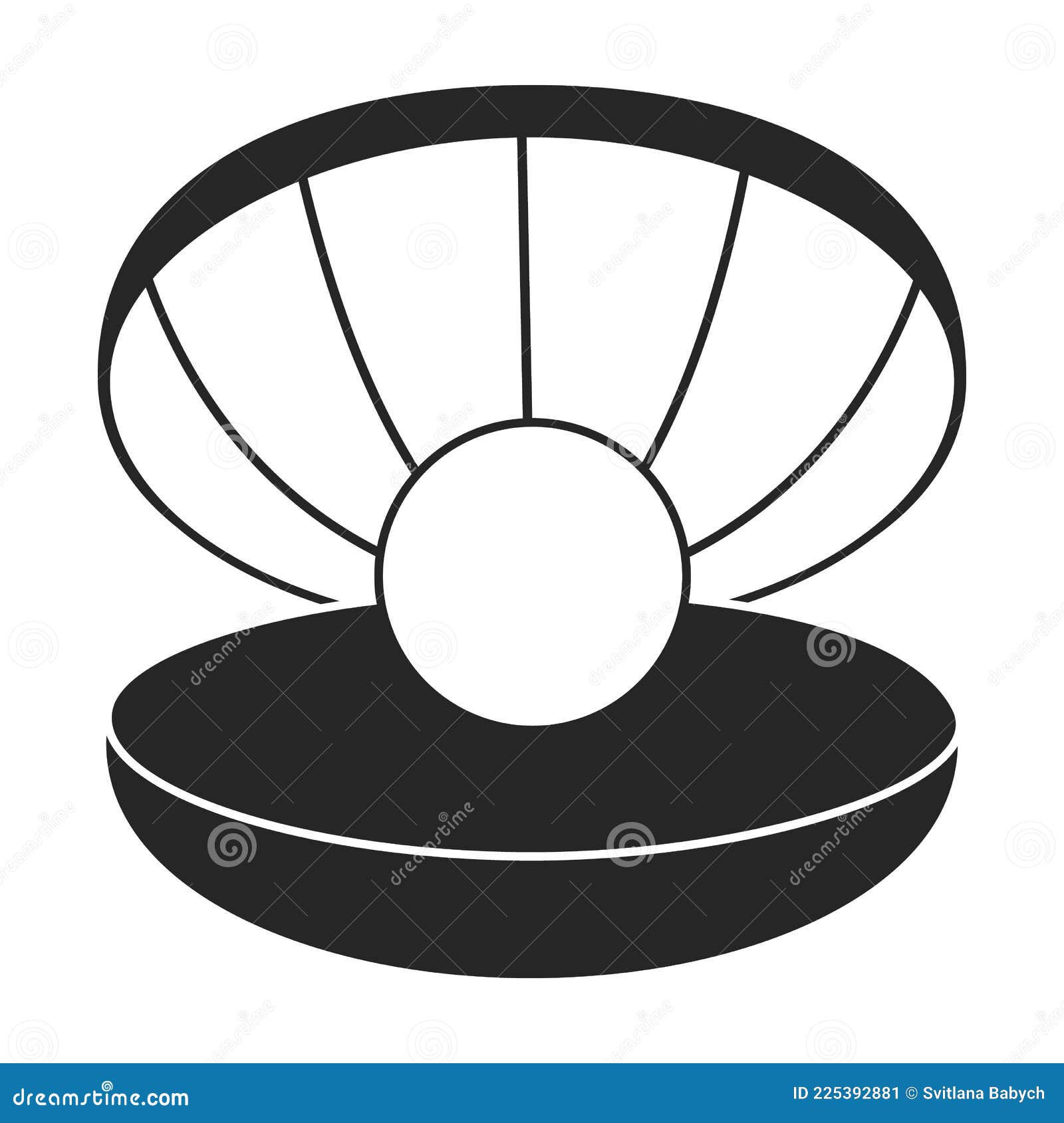 Pearl Shell Vector Icon.Black Vector Icon Isolated on White Background ...