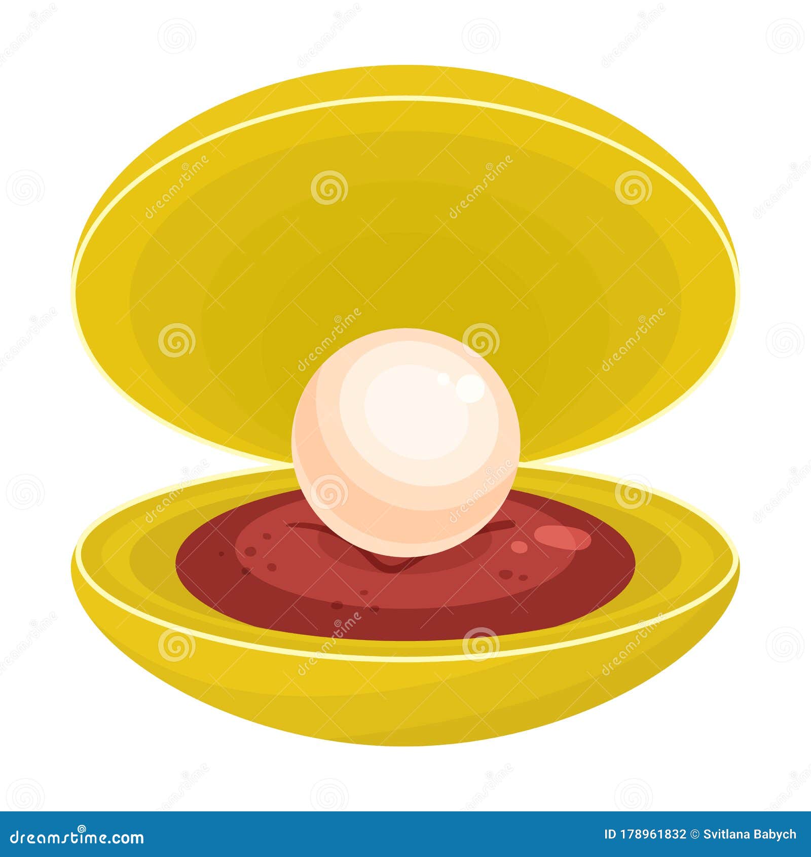 Pearl Shell Vector Icon.Cartoon Vector Icon Isolated on White ...