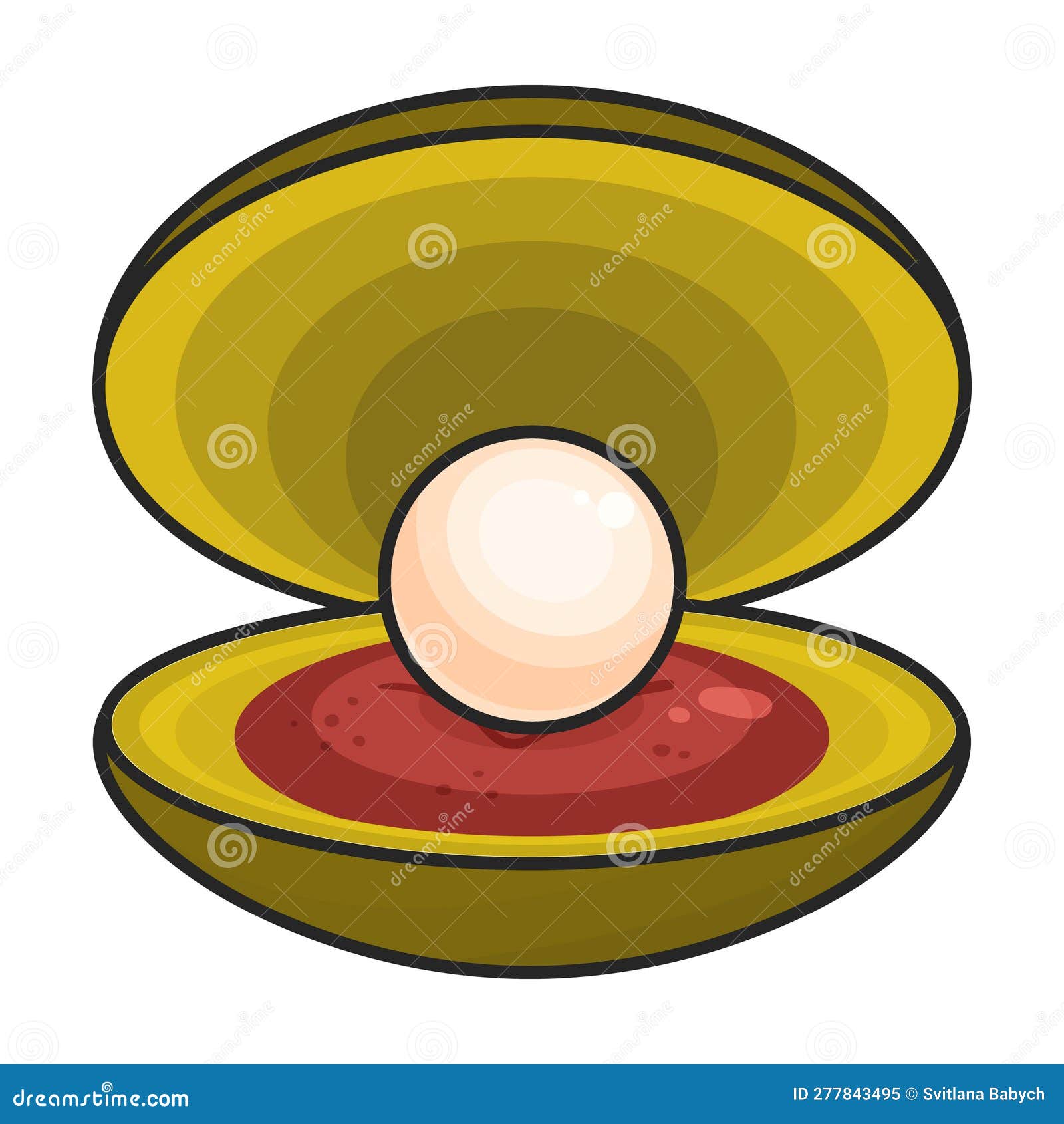 Pearl Shell Vector Icon.Color Vector Icon Isolated on White Background ...