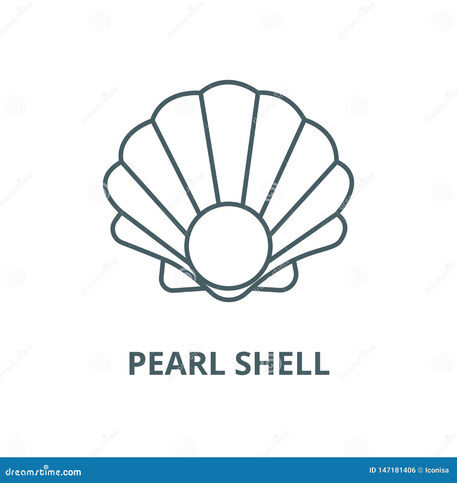 Pearl Shell Vector Line Icon, Linear Concept, Outline Sign, Symbol ... Pearl Shell Vector Line Icon, Linear Concept, Outline Sign, Symbol ...