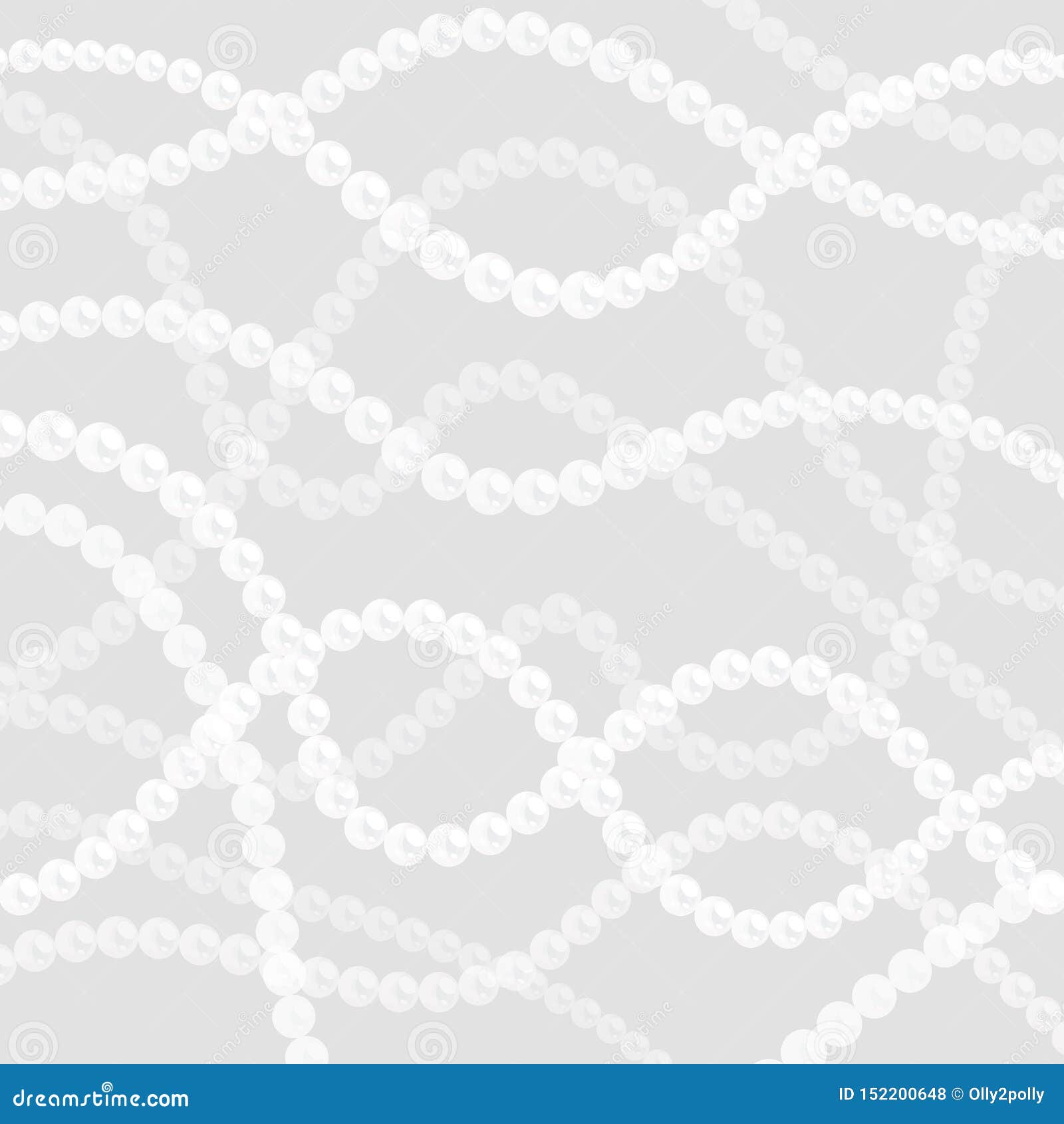 Pearl Strings Background. Curved Wavy Strings of Pearls. Stock Vector ...