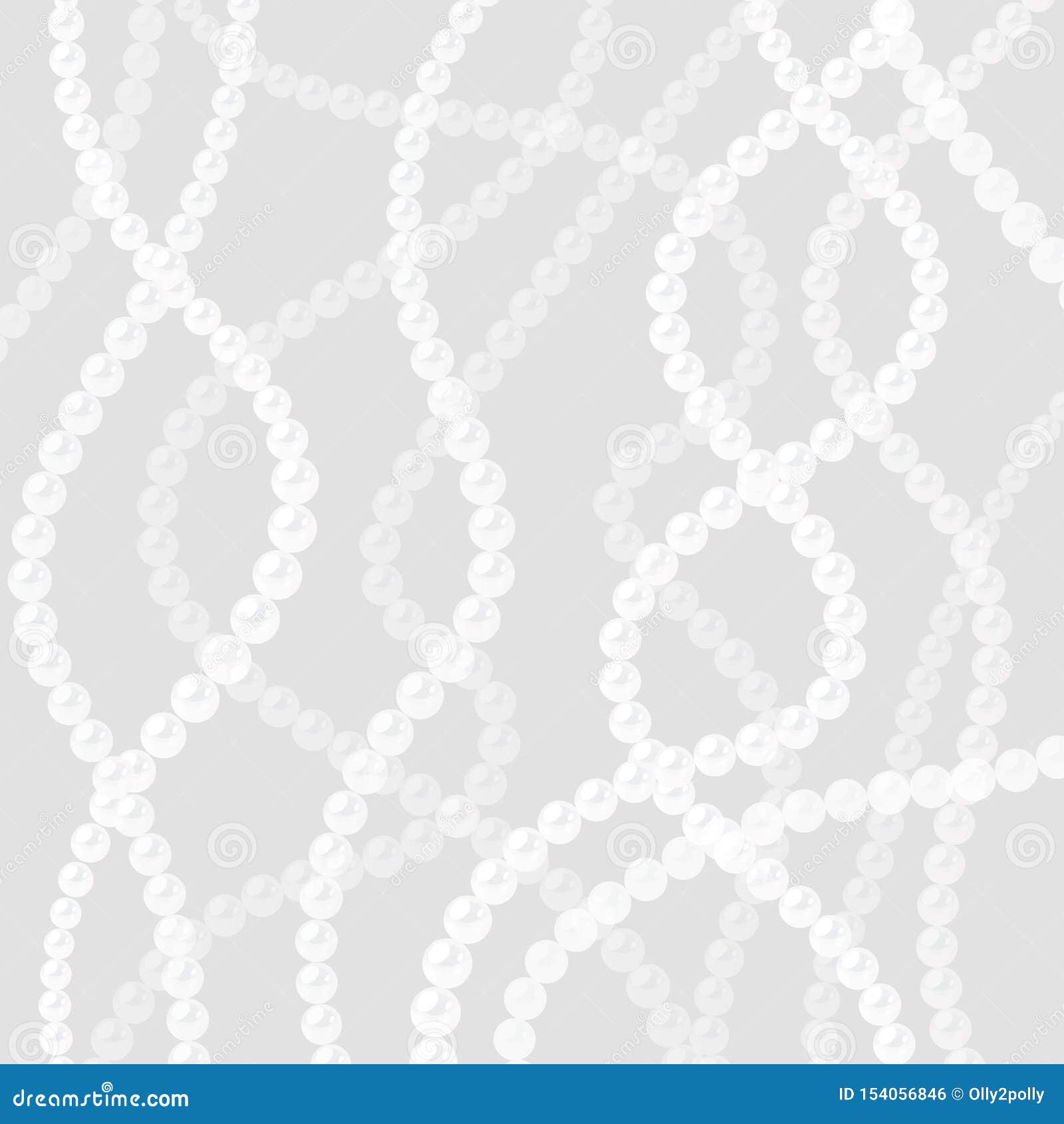 Pearl Strings Background. Curved Wavy Strings of Pearls. Stock Vector ...