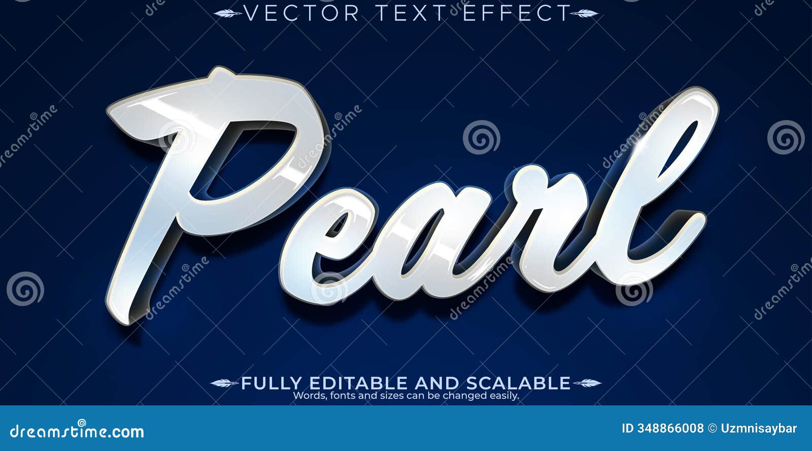 Pearl Text Effect, Editable Modern Lettering Typography Font Style ...
