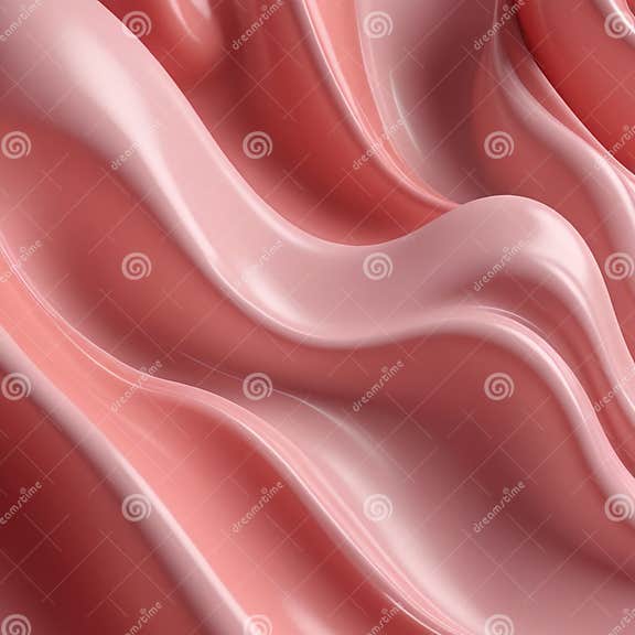 Pearlescent Waves Abstract Pink Liquid Flow 3D Render Stock ...