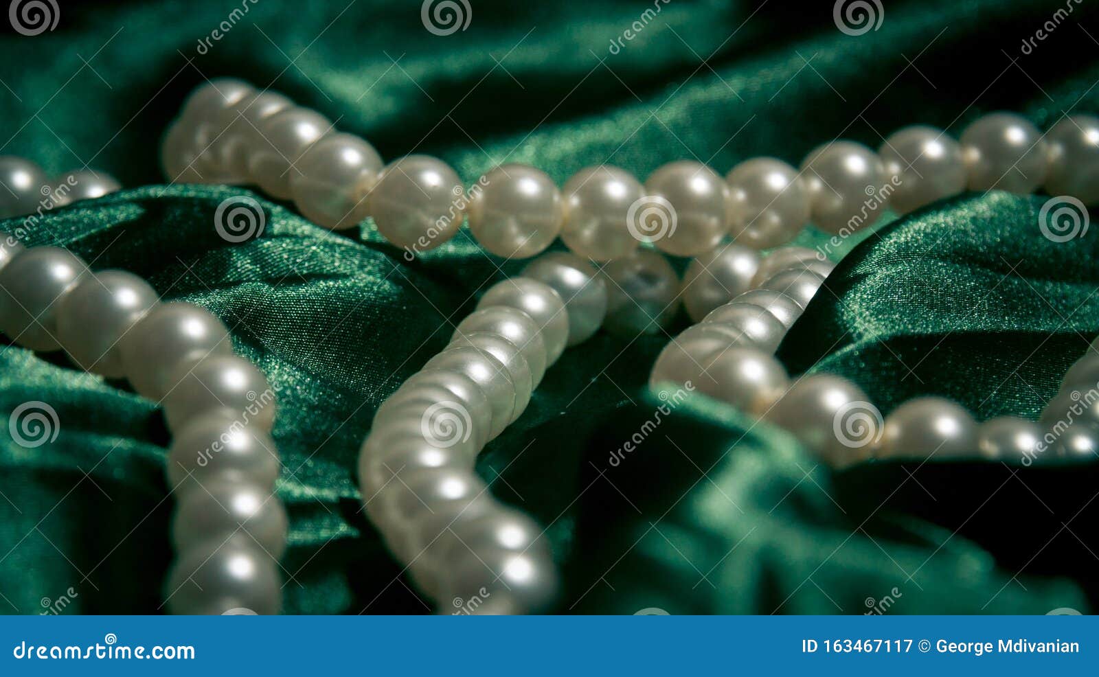 Pearls closeup on silk stock image. Image of beautiful - 163467117