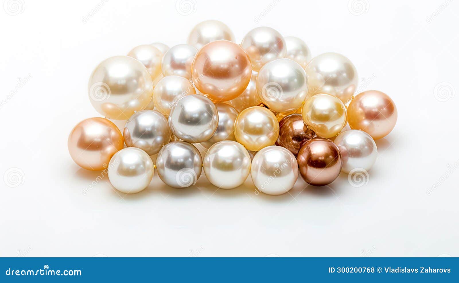 Pearls in Isolation on a Pure White Background Stock Illustration ...