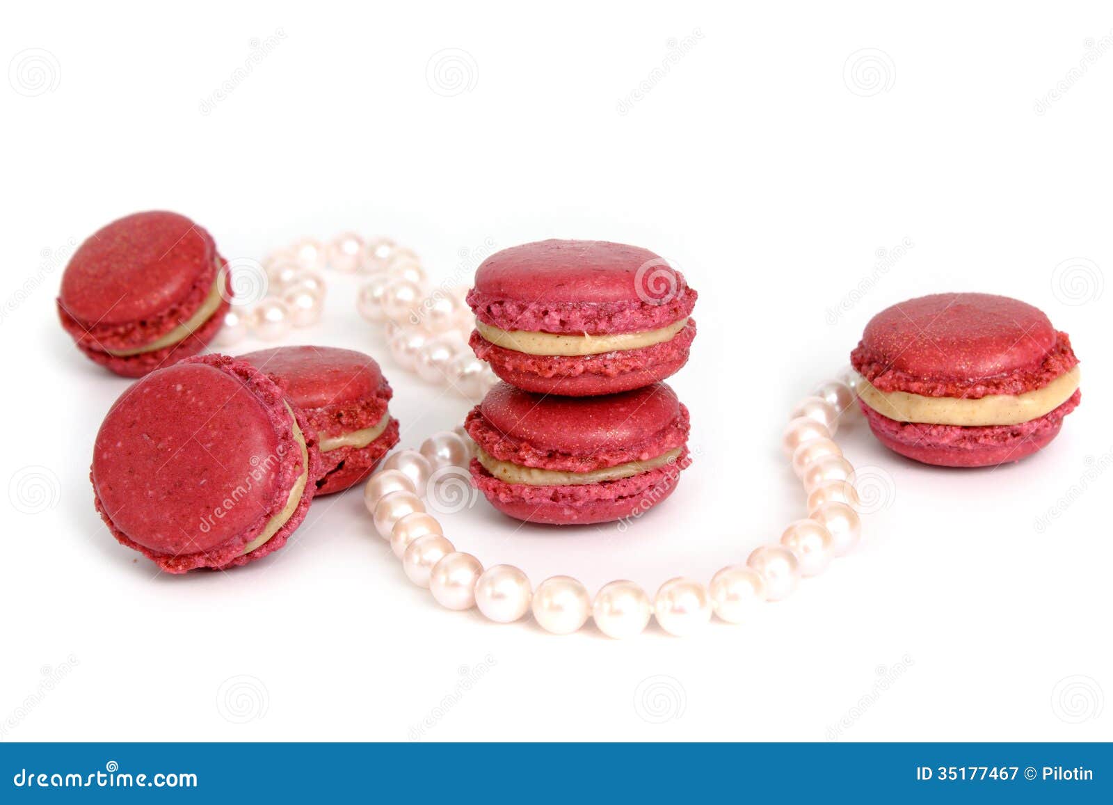 Pearls and Macarons stock image. Image of dessert, macaron - 35177467