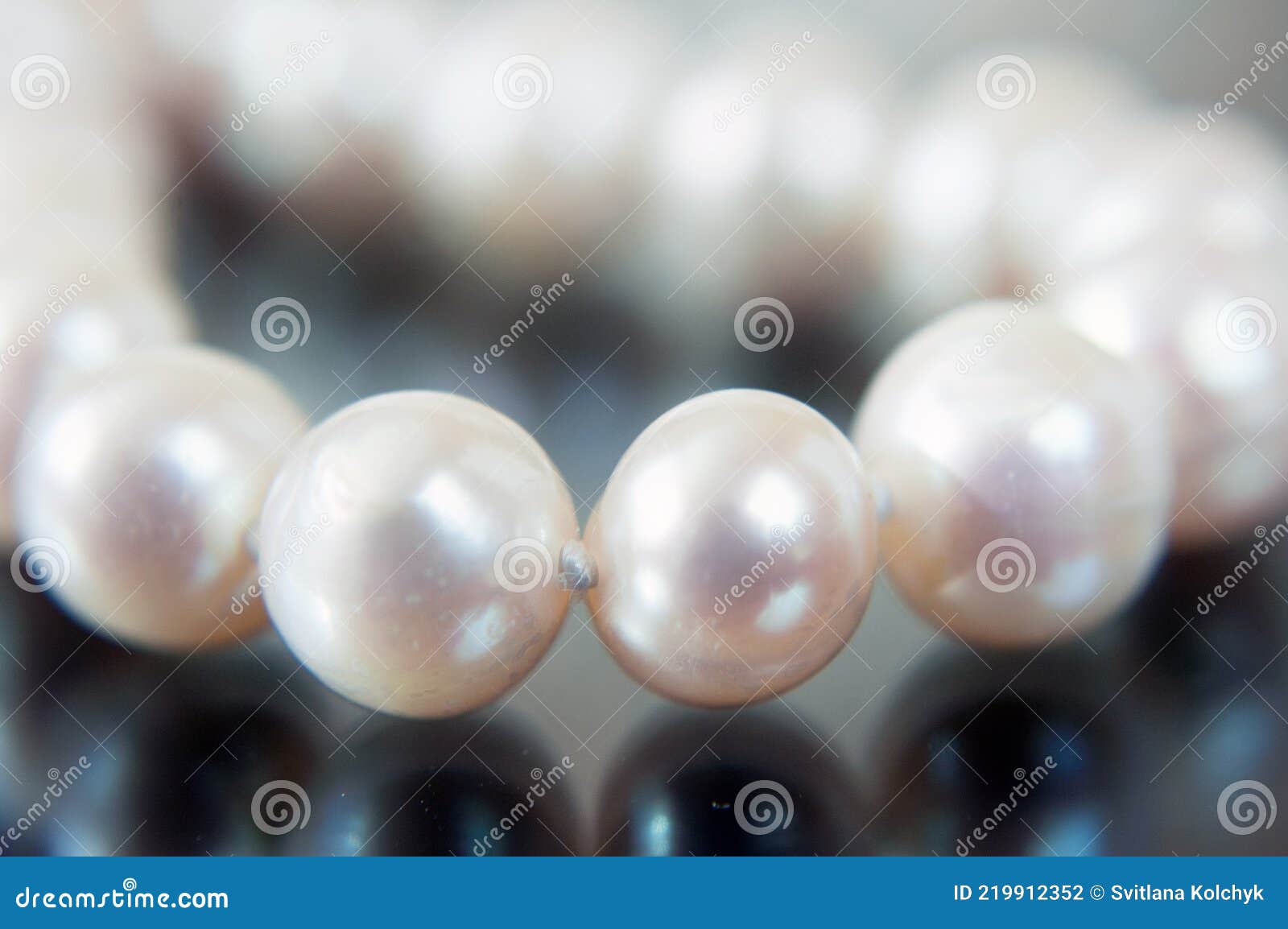 Pearls Necklace on Black Background, Closeup Stock Photo - Image of ...