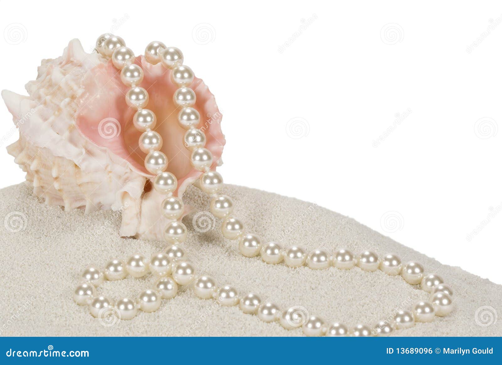 Pearls and Seashell on Sand Stock Photo - Image of pearls, lustrous ...