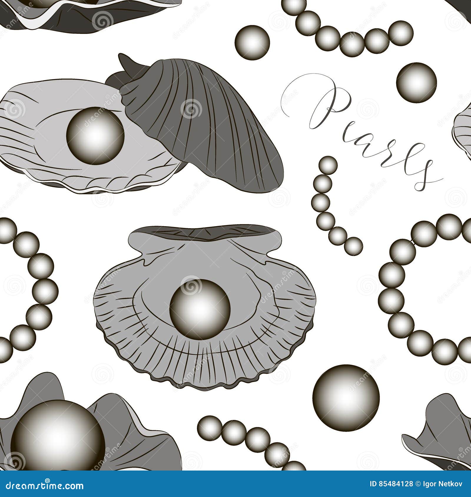 Pearls vector set pattern stock vector. Illustration of jewel - 85484128