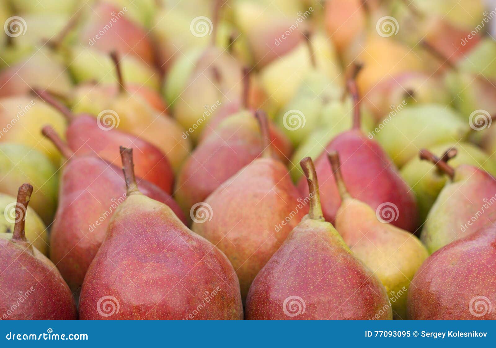 Pears on the Counter Market As Background Stock Image - Image of ...
