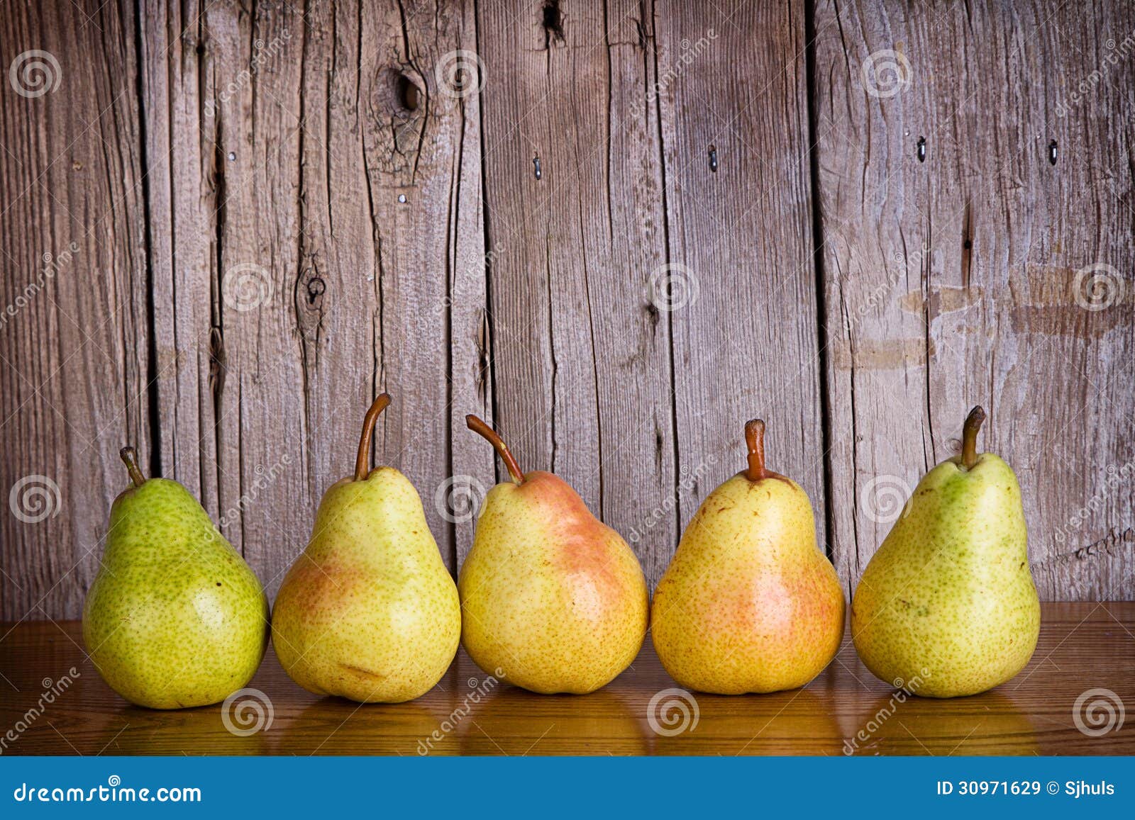 Pears lined up in a row stock image. Image of fruit, eating - 30971629