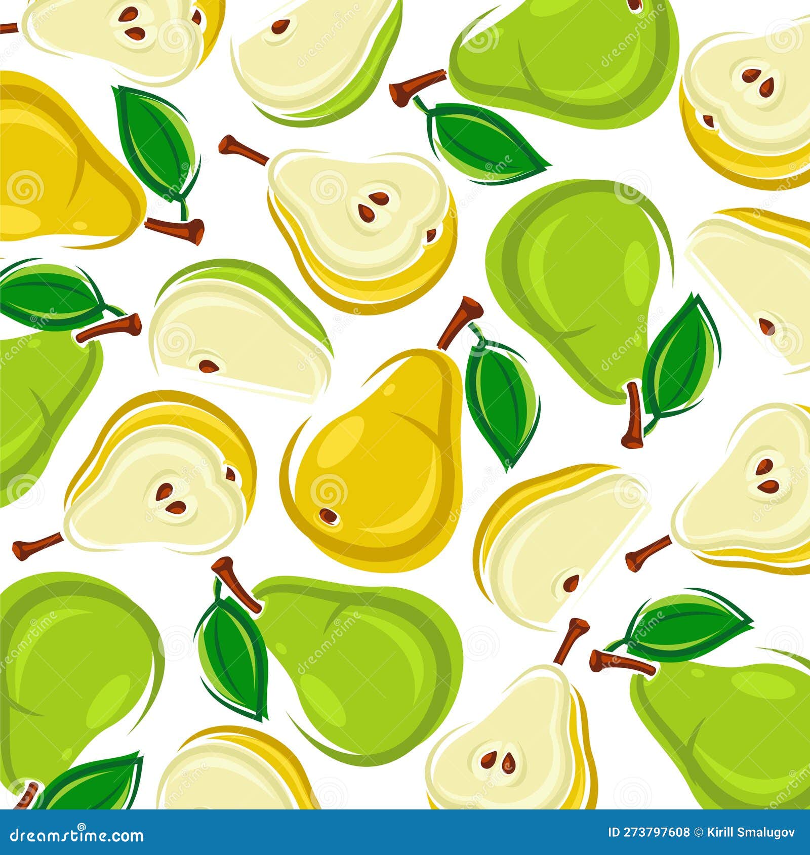 Pears Pattern Background Set. Collection Icons Pear Stock Vector ...