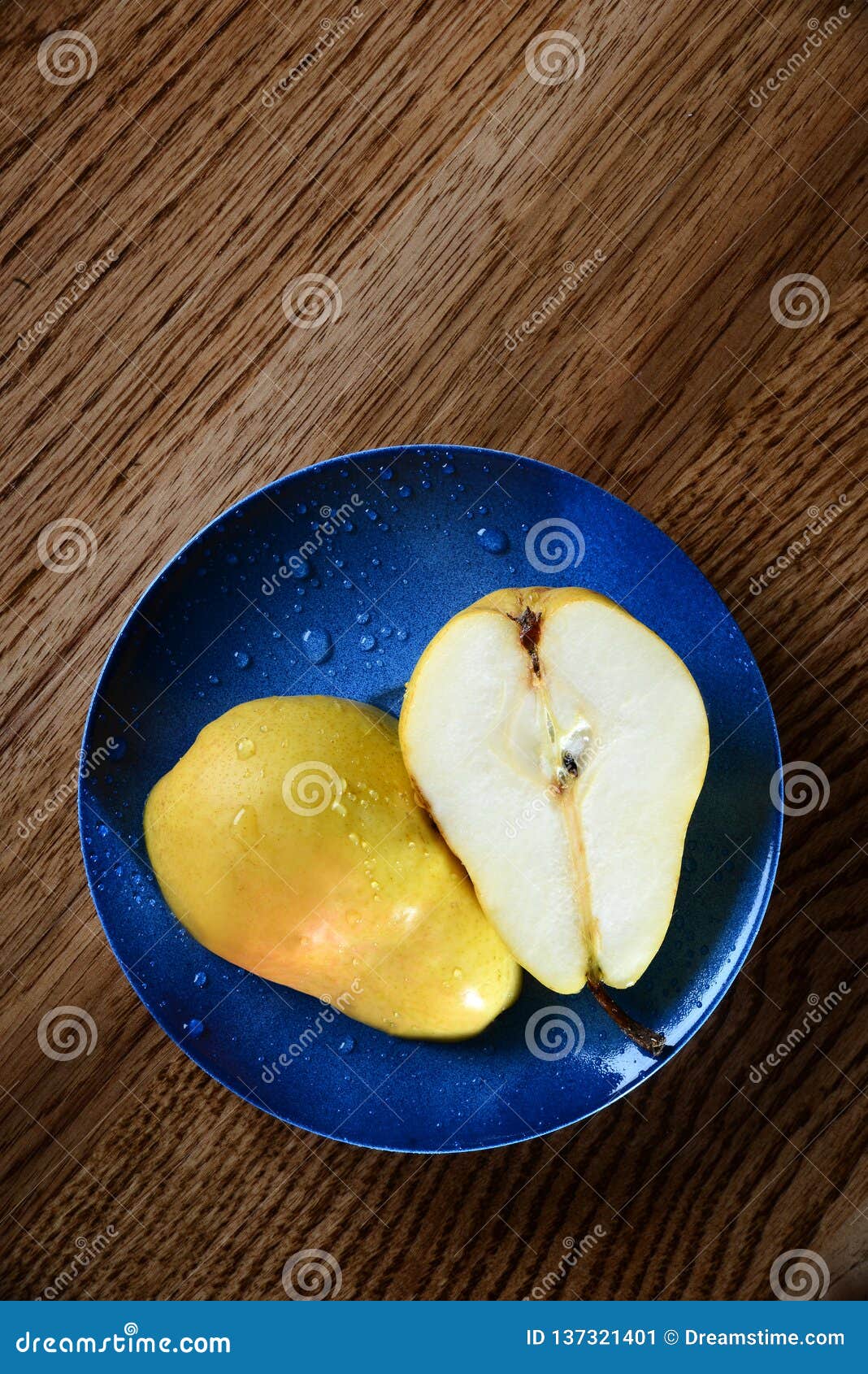 Pears on a plate stock image. Image of seeds, plate - 137321401
