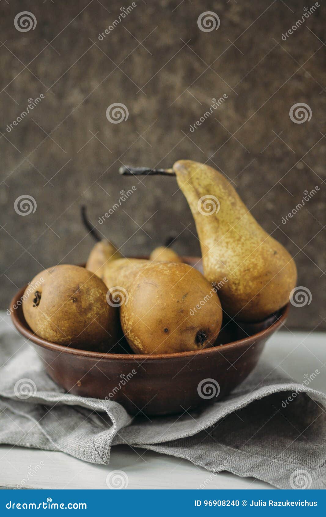 Pears in a rustic style stock photo. Image of board, pear - 96908240