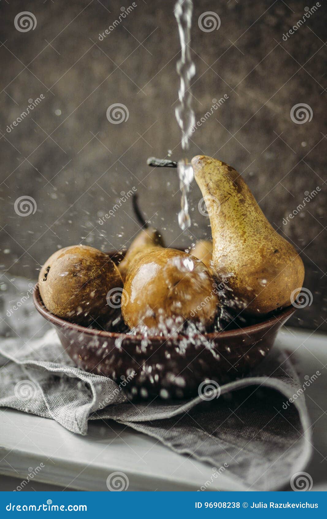 Pears in a rustic style stock photo. Image of healthy - 96908238