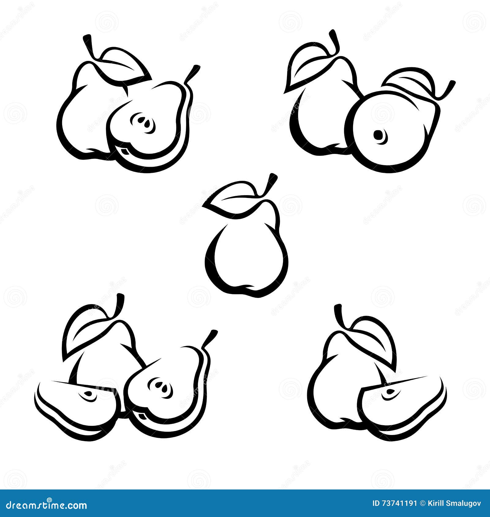 Pears set. Vector stock vector. Illustration of nature - 73741191