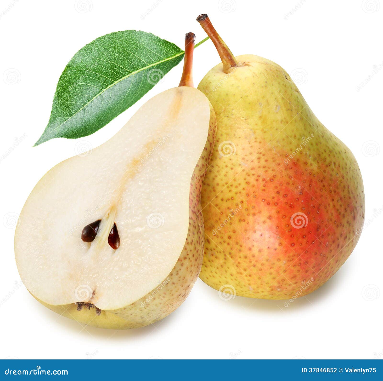 Pears with slice isolated. stock photo. Image of healthy - 37846852