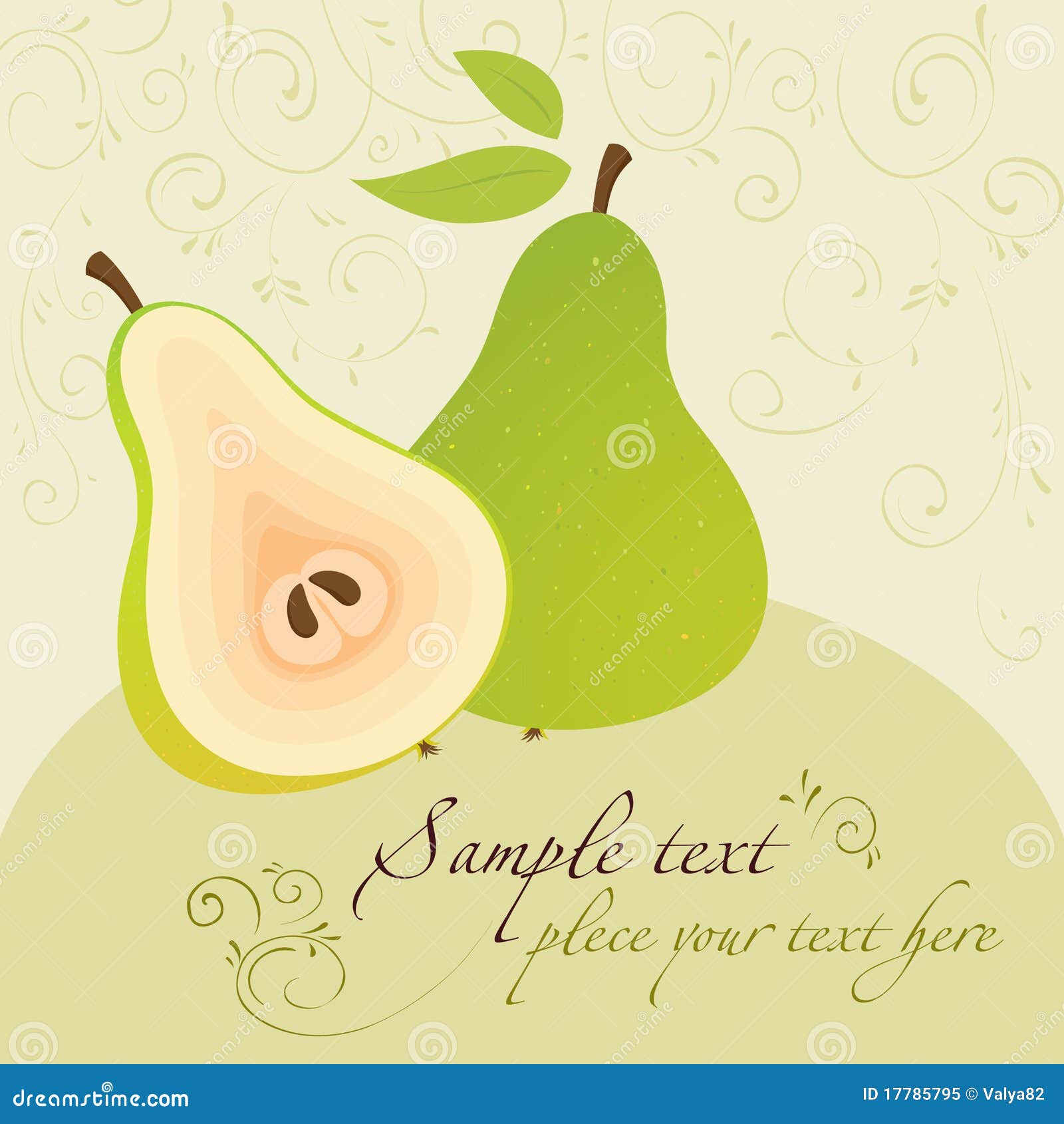 Pears. Template for Design stock vector. Illustration of mellow - 17785795