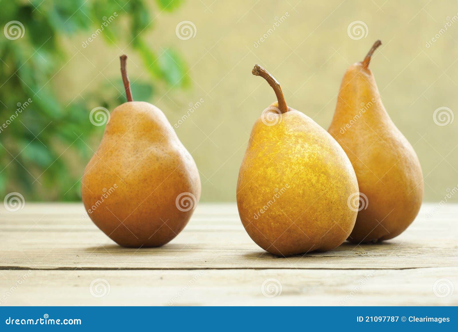 Pears on wooden table stock image. Image of meal, delicious - 21097787