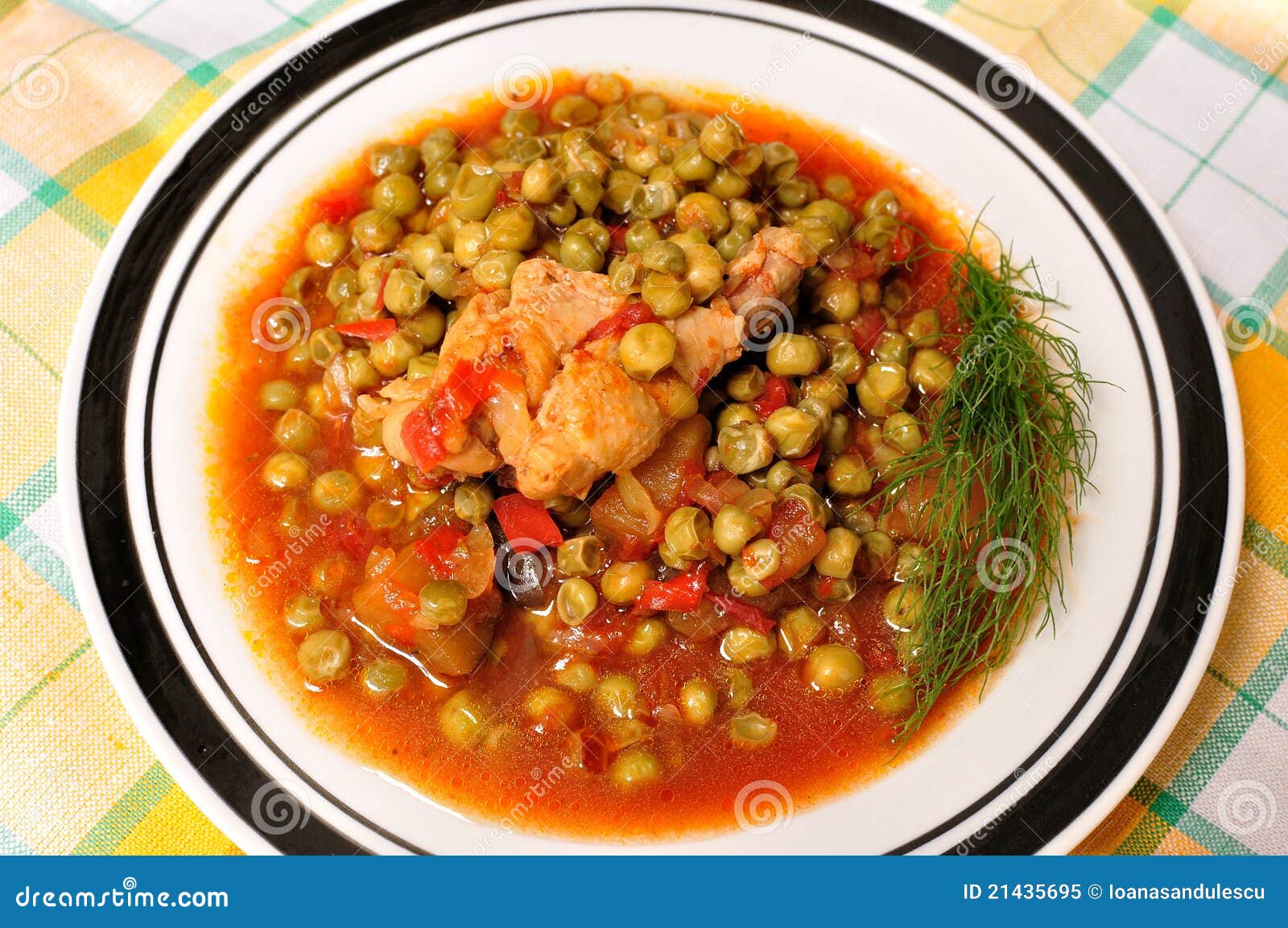 Peas with chicken stock image. Image of parsley, culture - 21435695