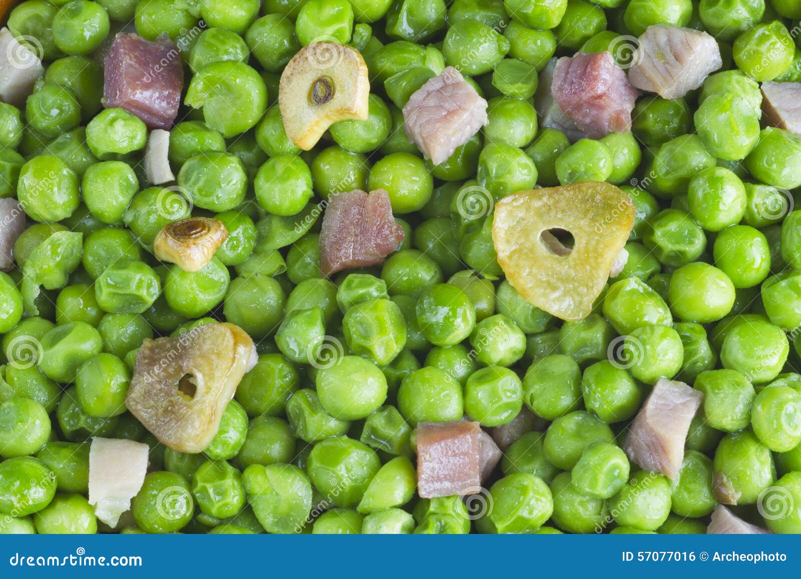 Peas with ham stock photo. Image of appetizer, table - 57077016