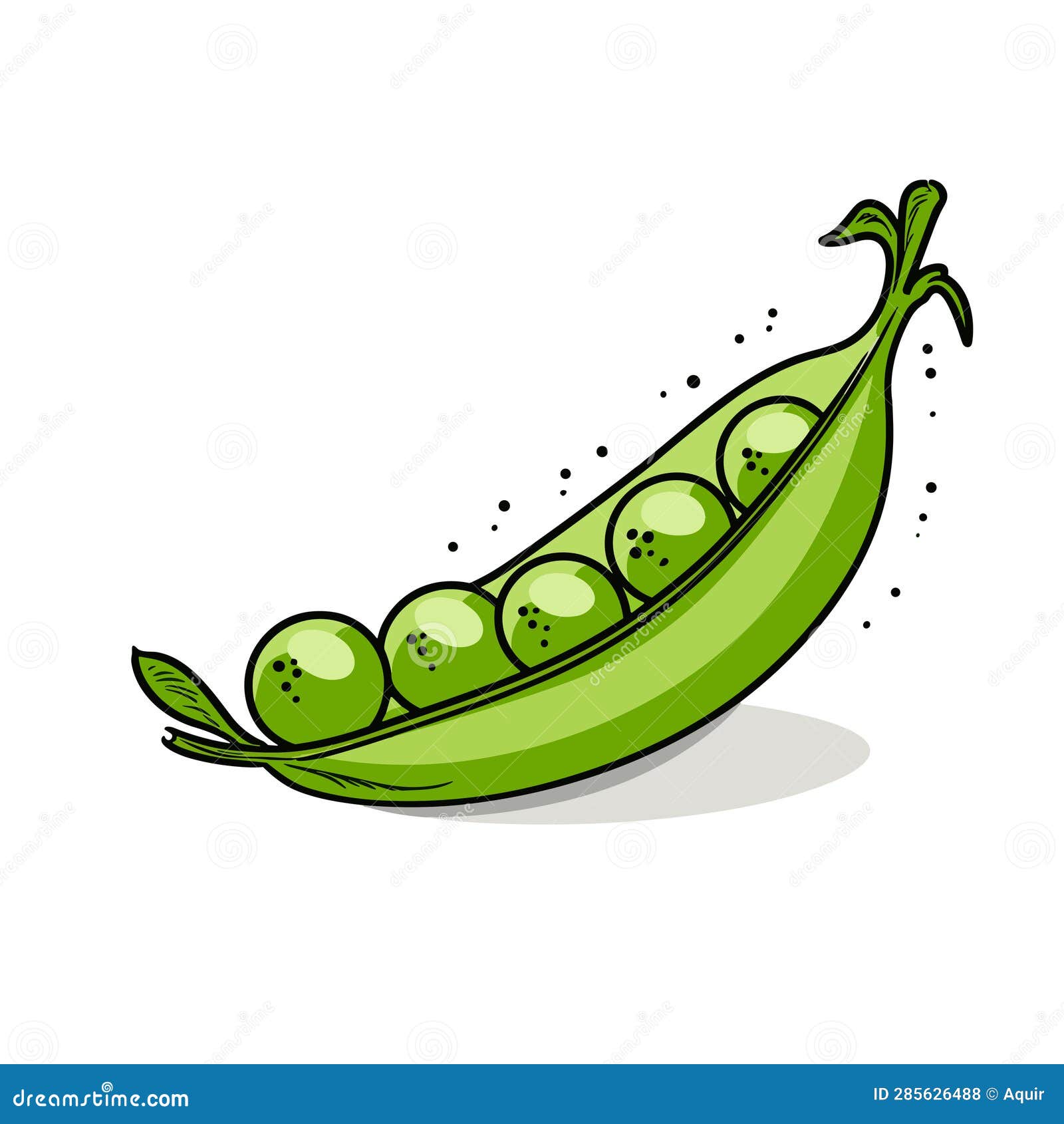 Peas Hand-drawn Illustration. Peas. Vector Doodle Style Cartoon ...