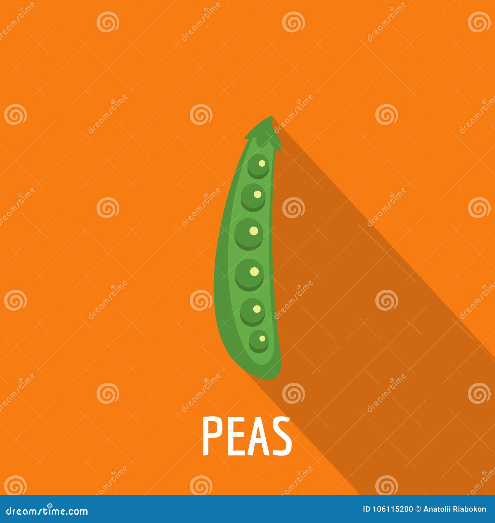 Peas icon, flat style. stock vector. Illustration of peas - 106115200