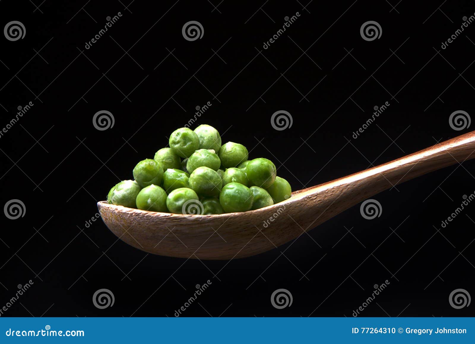 Peas on a spoon. stock photo. Image of tasty, health - 77264310