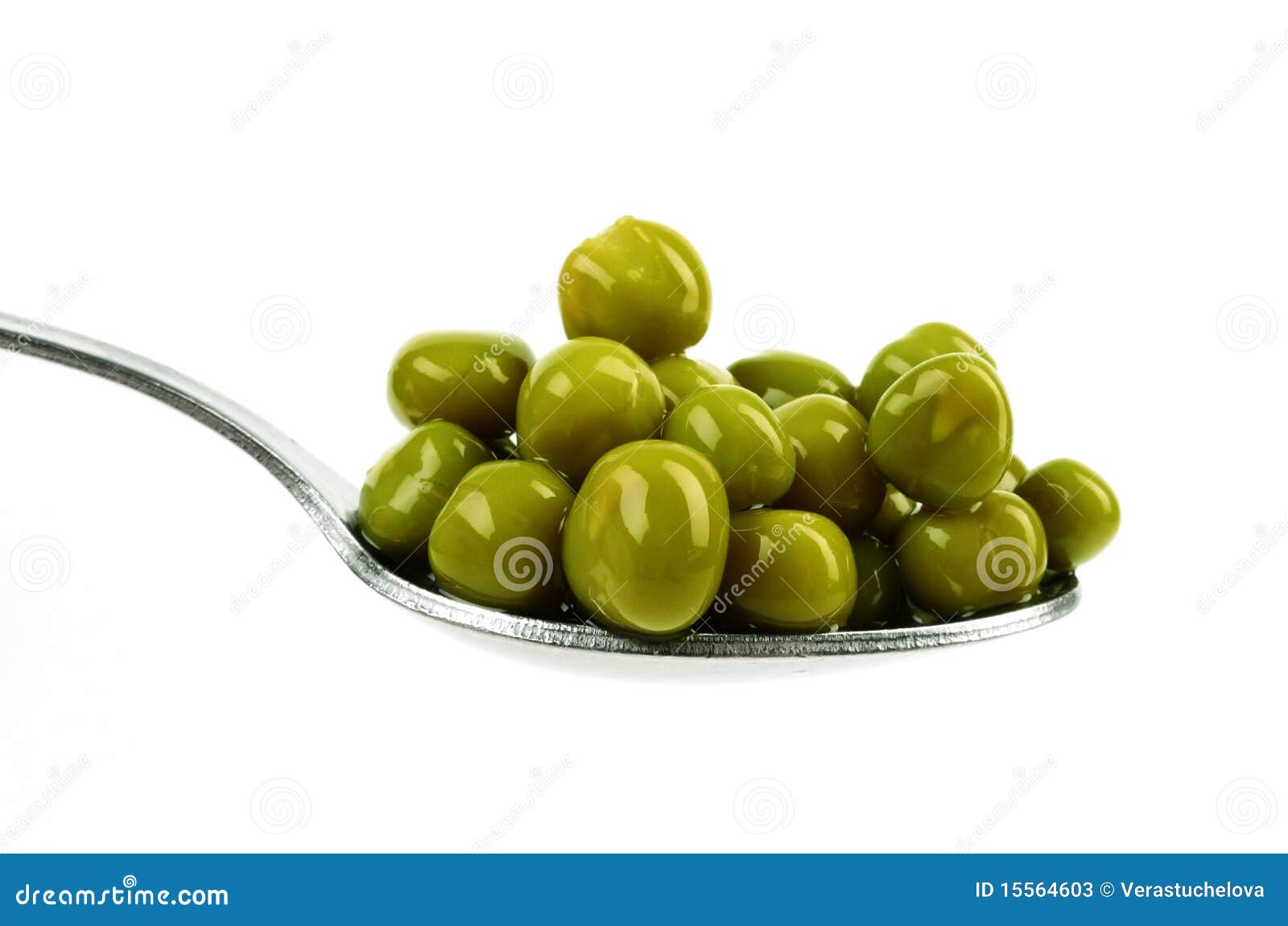 Peas on a spoon detail stock image. Image of dietetic - 15564603