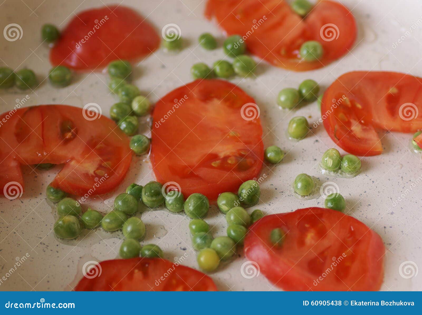 Peas and Tomatoes in a Pan. Stock Photo - Image of effect, nutrition ...