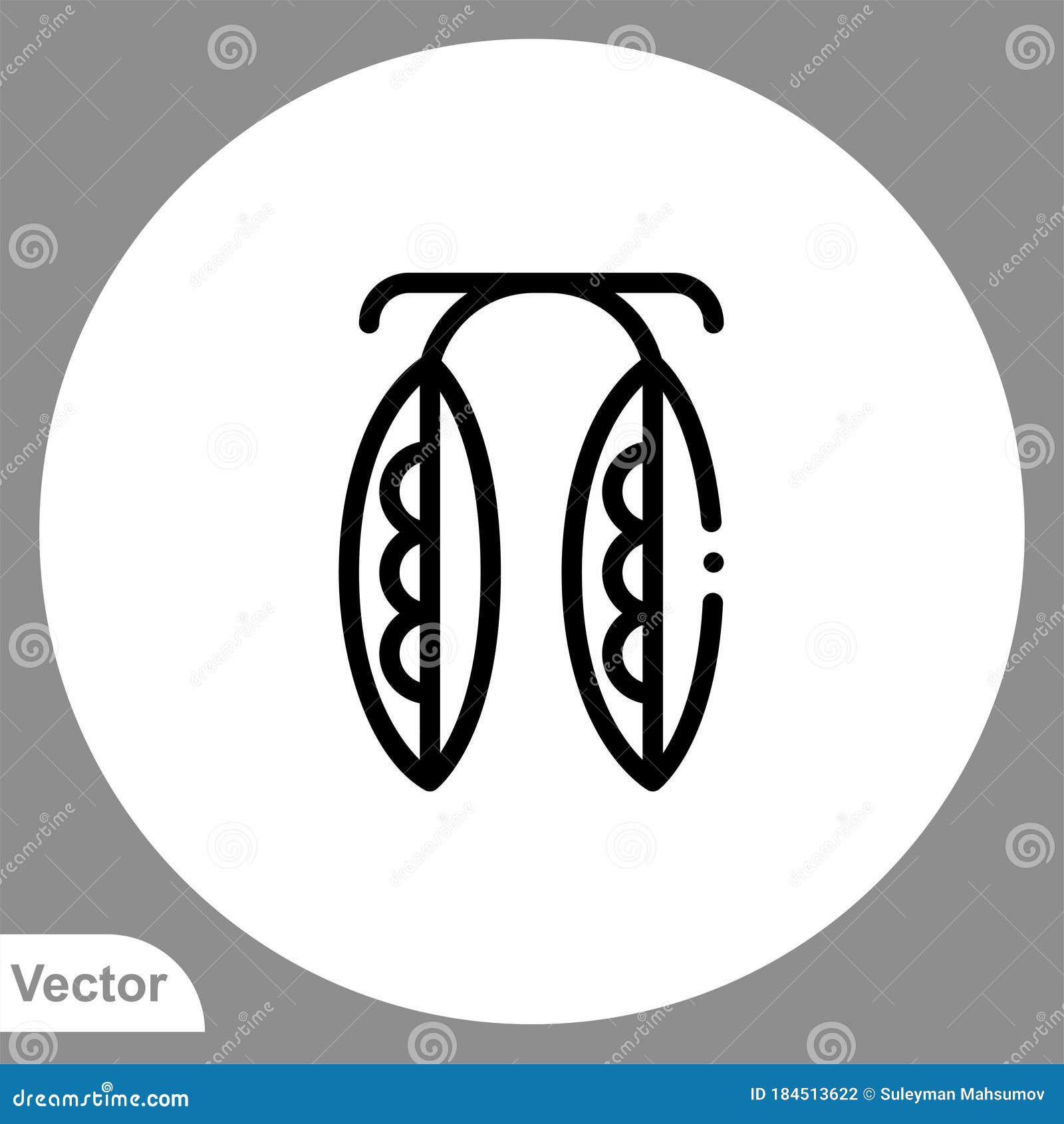 Peas Vector Icon Sign Symbol Stock Vector - Illustration of ingredient ...