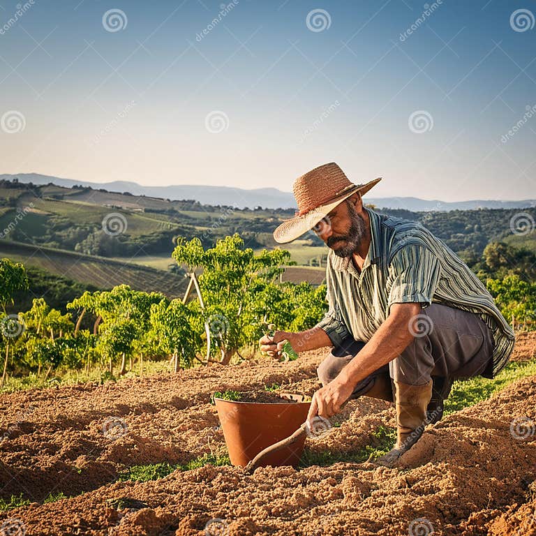 Peasant Man at Work, AI Generated Stock Illustration - Illustration of ...