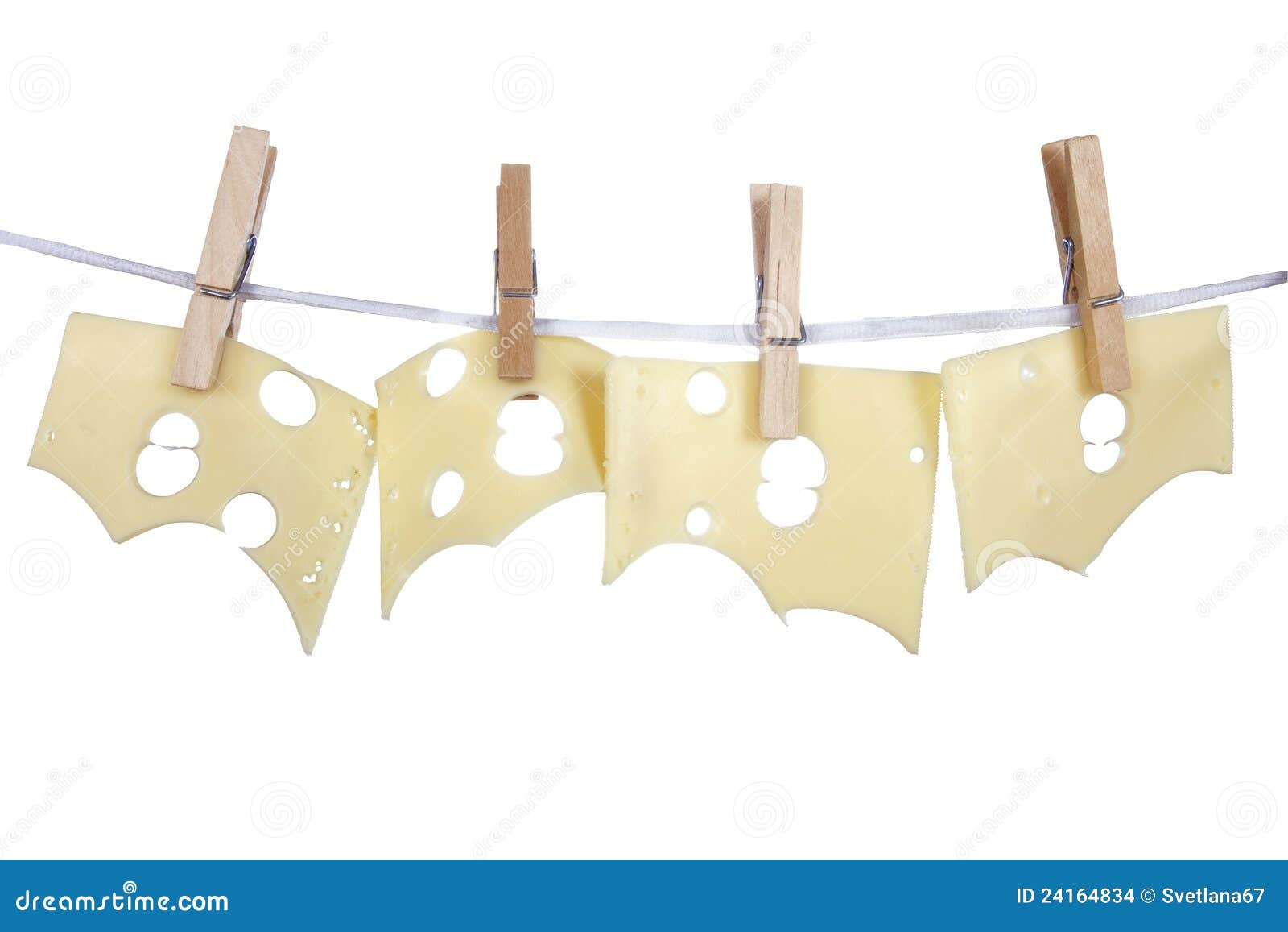 Peases of cheese on a rope stock photo. Image of color - 24164834
