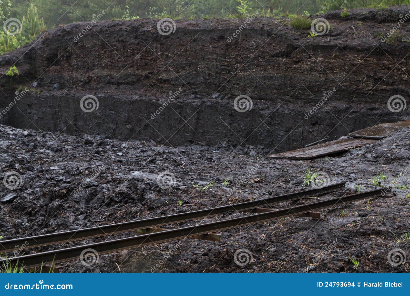 Peat Digging in an Upland Moor Stock Photo - Image of cutting, soil ...