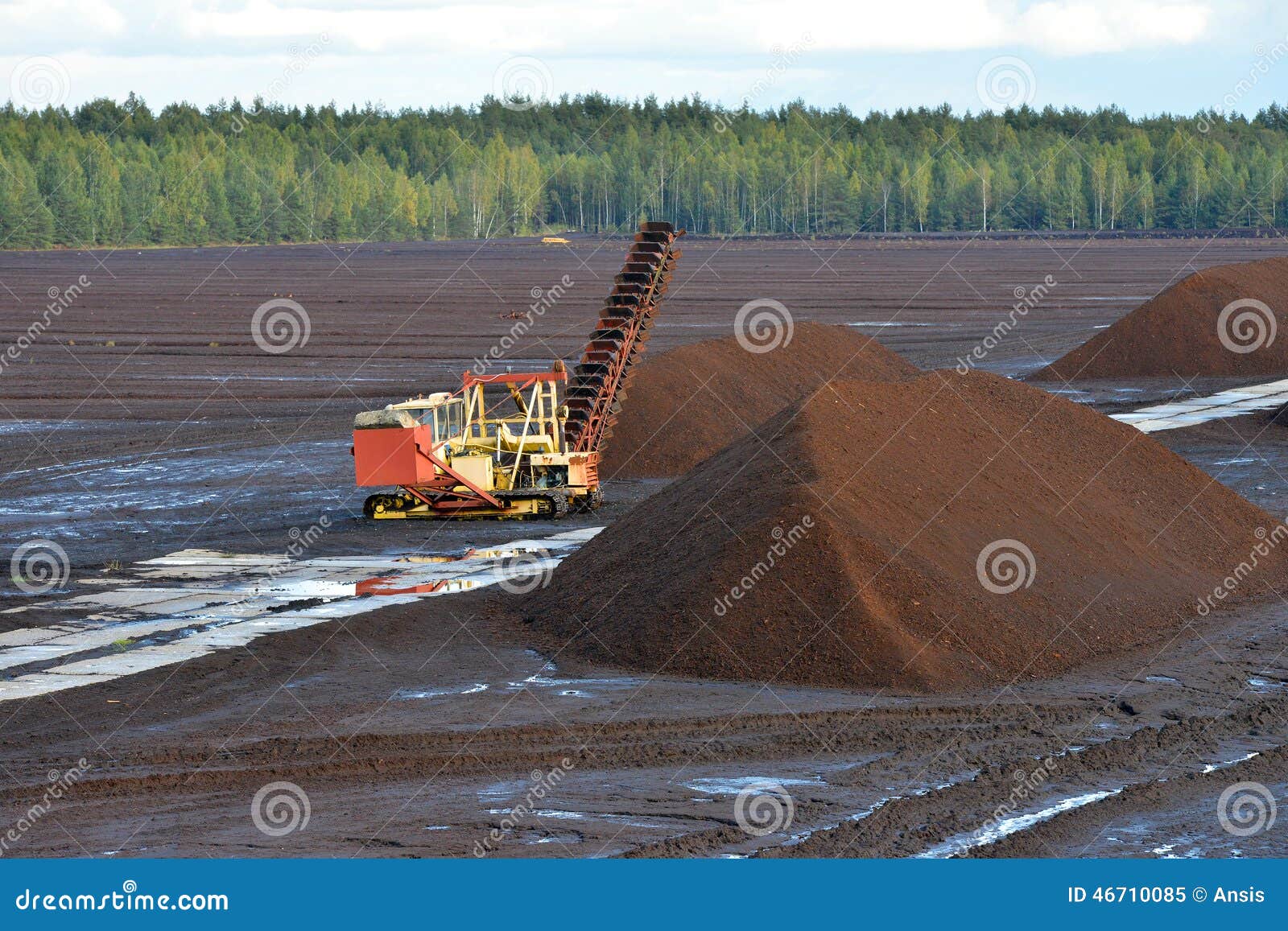 Peat extraction stock image. Image of growing, clouds - 46710085