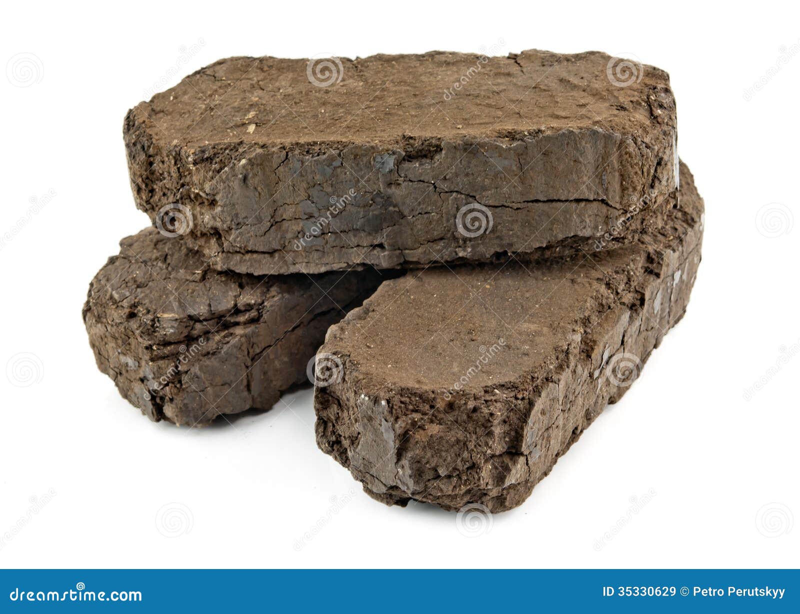 Peat fuel blocks stock image. Image of energy, pressed - 35330629