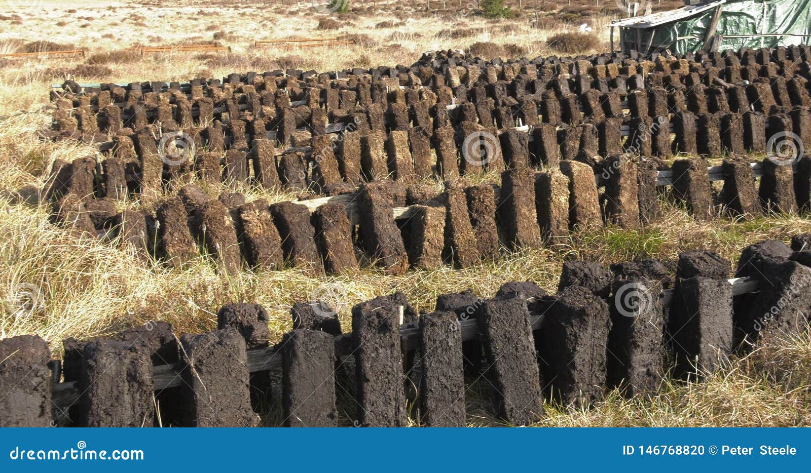 Peat Turf Cutting in Ireland Stock Photo - Image of fire, ireland ...