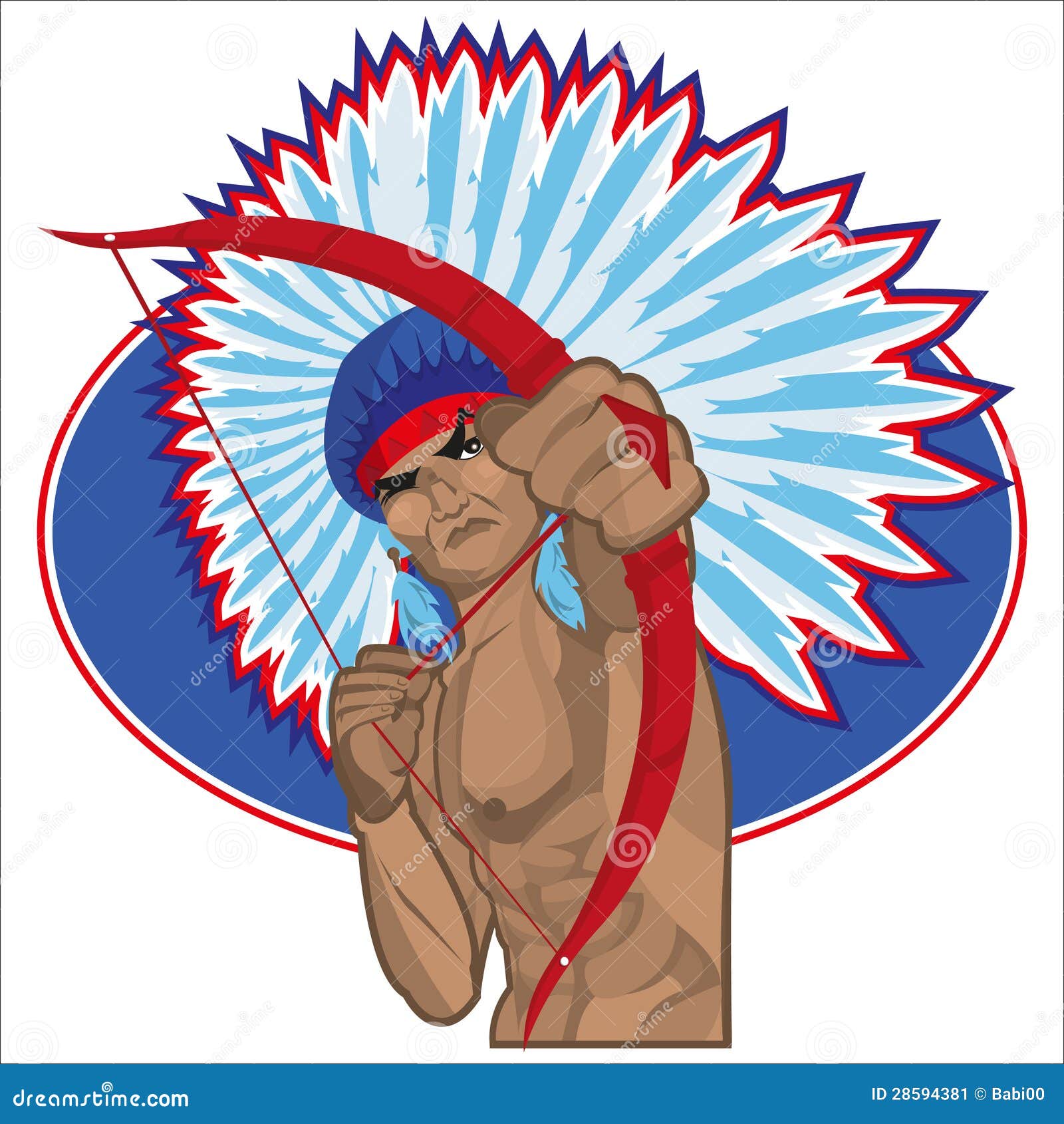 Peau Rouge indien illustration de vecteur. Illustration of belliqueux ...