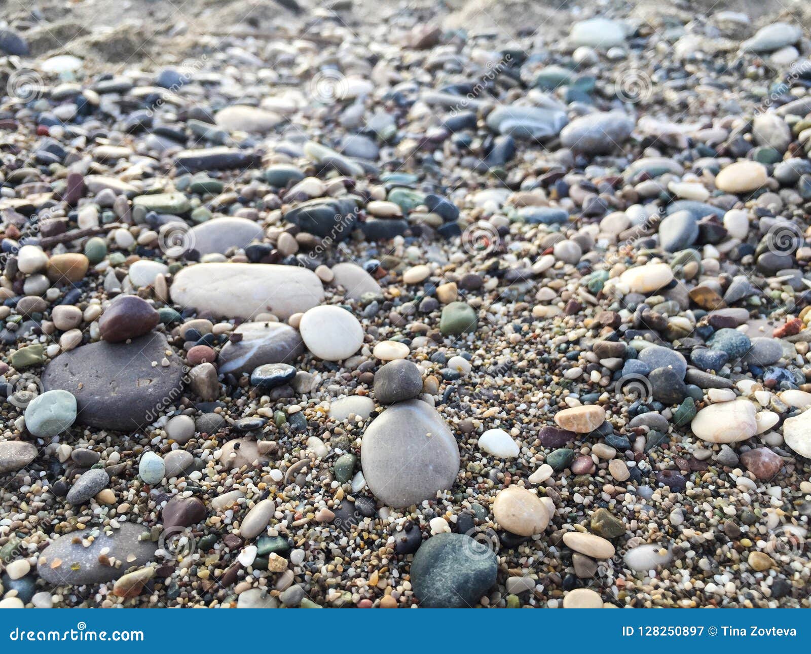 Pebble Beach Background View Stock Image - Image of rock, detail: 128250897