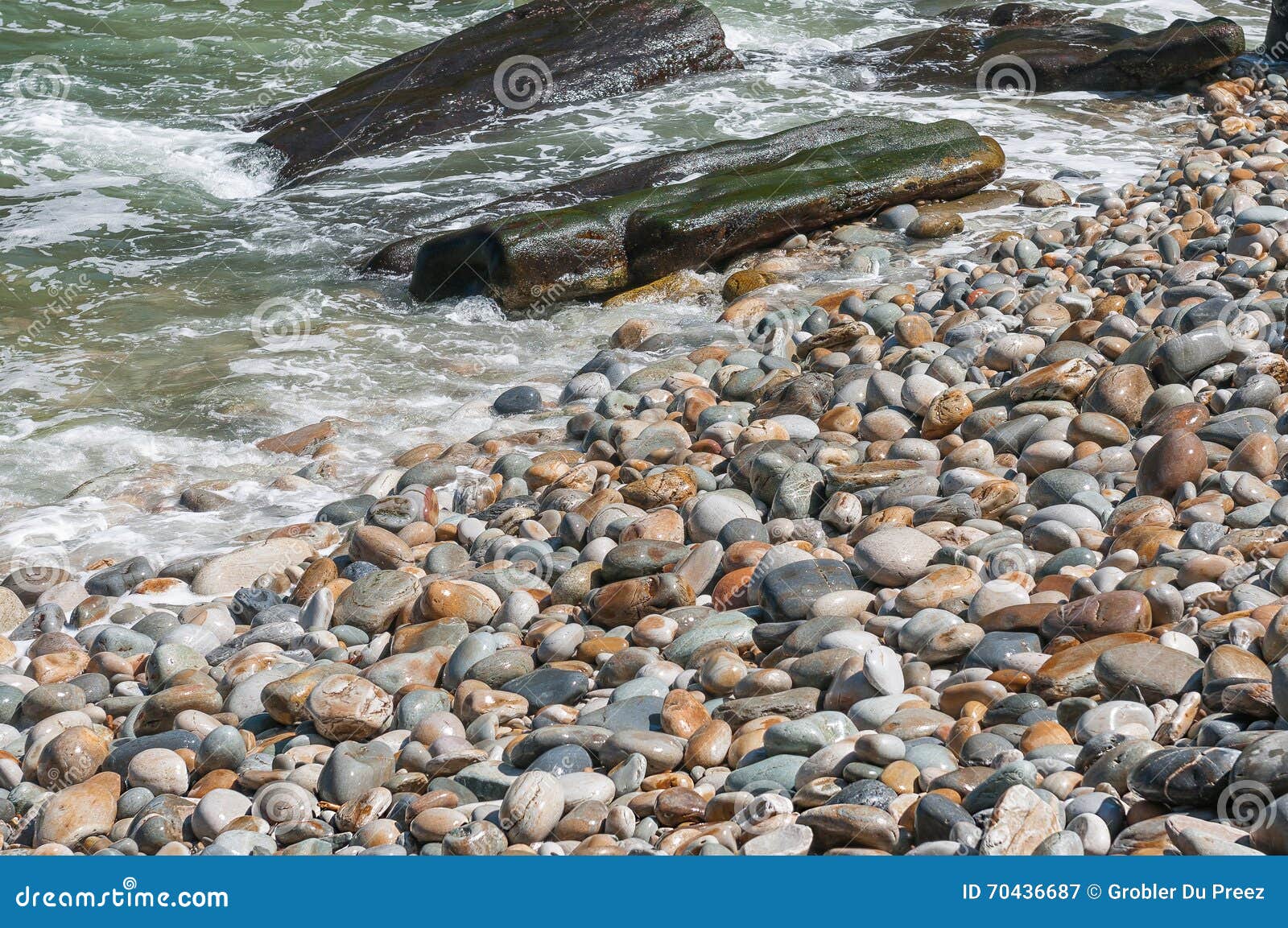 Pebble Beach on the Eastern Cape Coast Stock Image - Image of morning ...