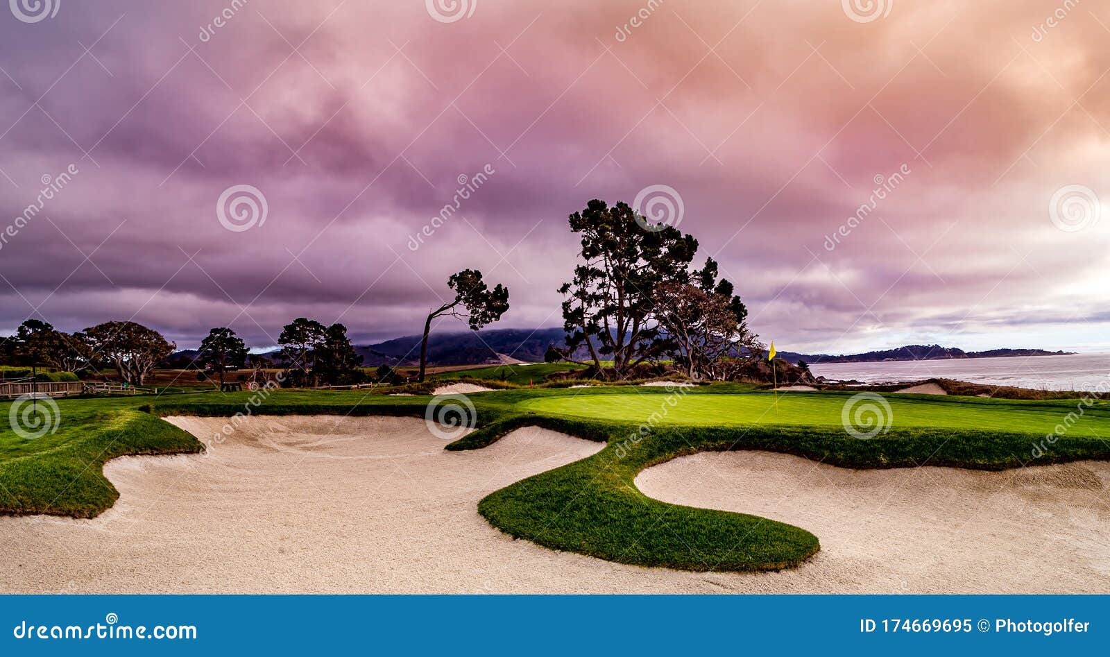 Pebble Beach Golf Course, Monterey, California Stock Image - Image of ...